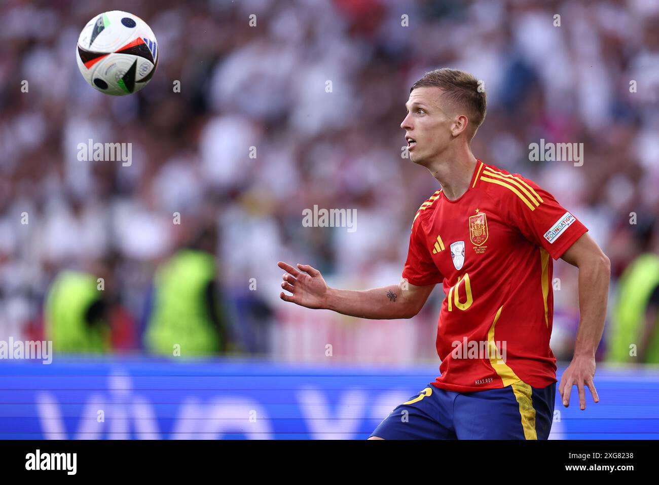 Dani Olmo of Spain in action during the Uefa Euro 2024 quarter-final ...