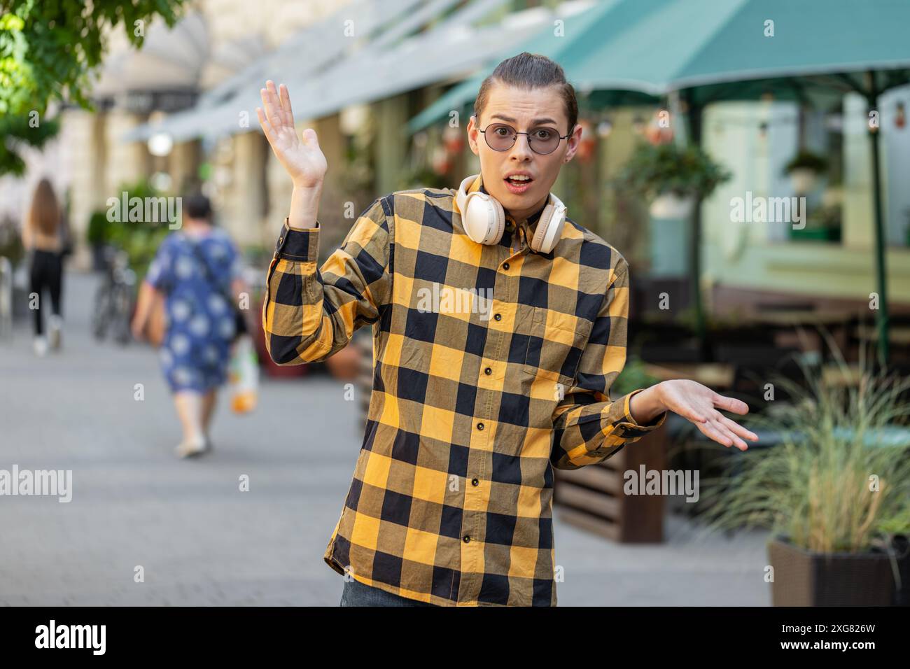 Man asking gesture outdoors hi-res stock photography and images - Alamy