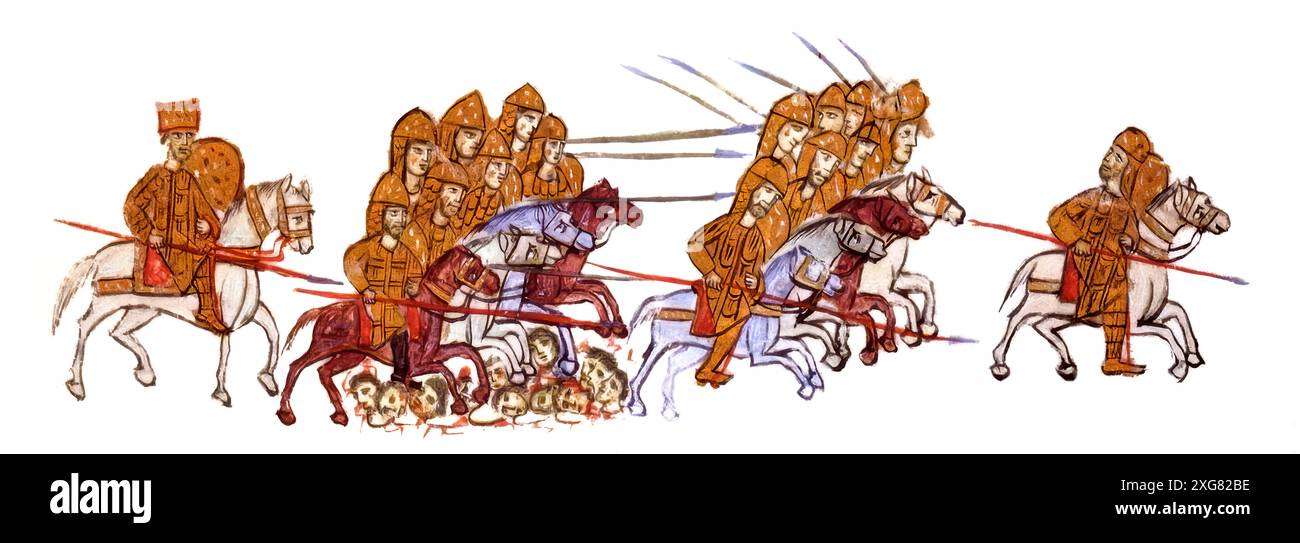 A miniature depicting the defeat of Georgian king George I by the ...