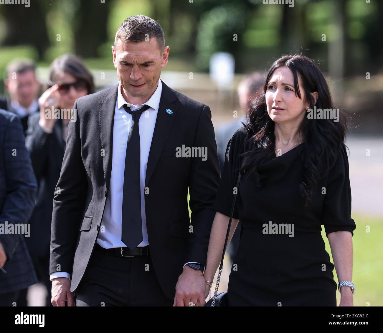 Pontefract, UK. 07th July, 2024. Kevin Sinfield his wife Jayne Sinfield ...