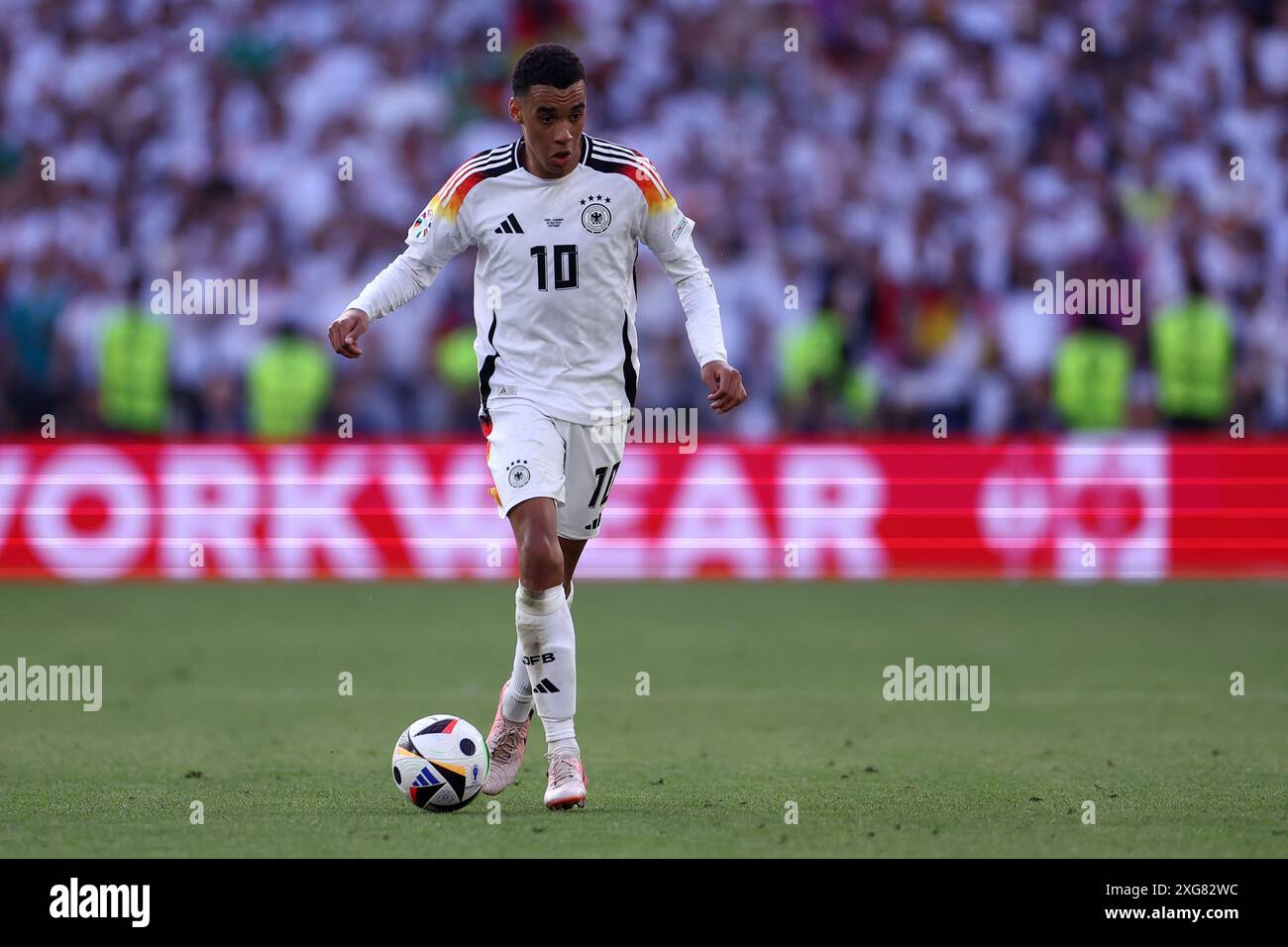 Jamal Musiala of Germany in action during the Uefa Euro 2024 quarter ...