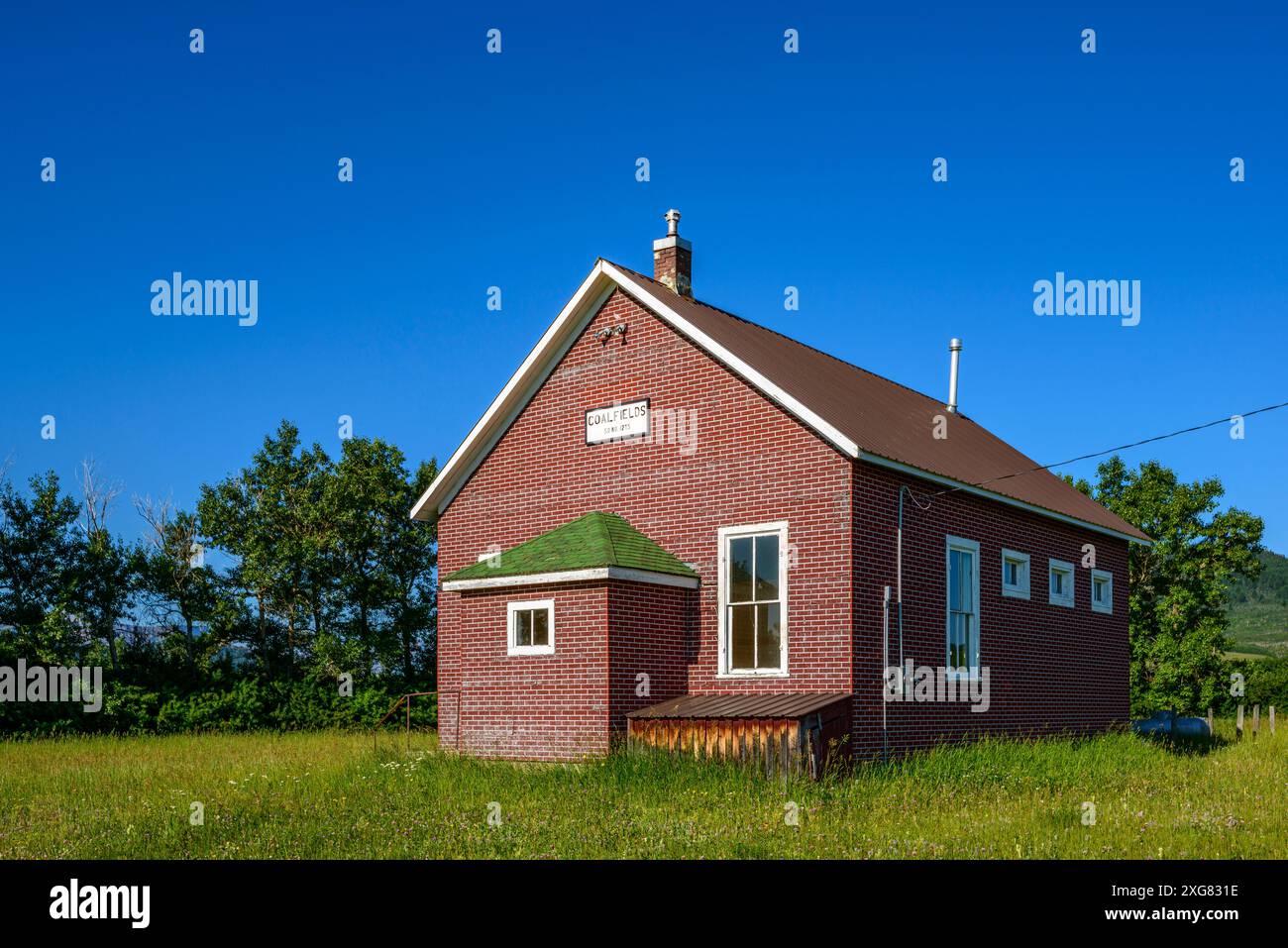 The old school house building near Coalfields, Alberta Stock Photo - Alamy