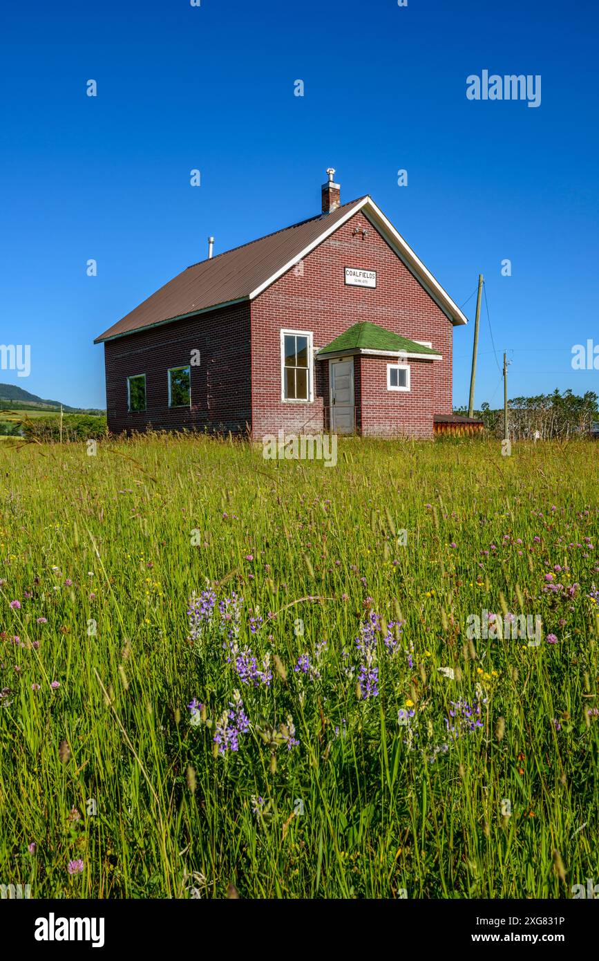 The old school house building near Coalfields, Alberta Stock Photo - Alamy