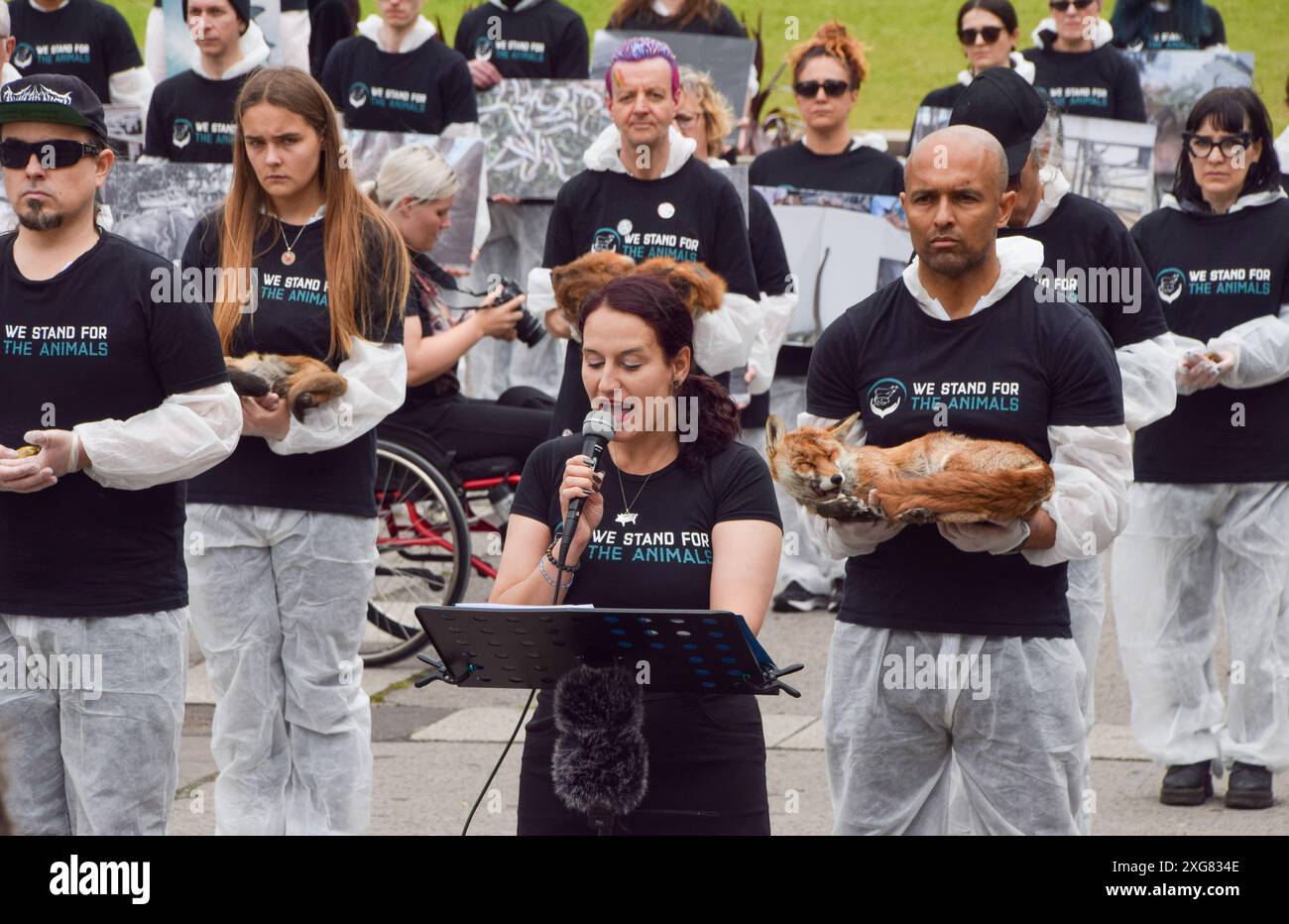 London, UK. 7th July 2024. Animal rights activists gather at Marble ...