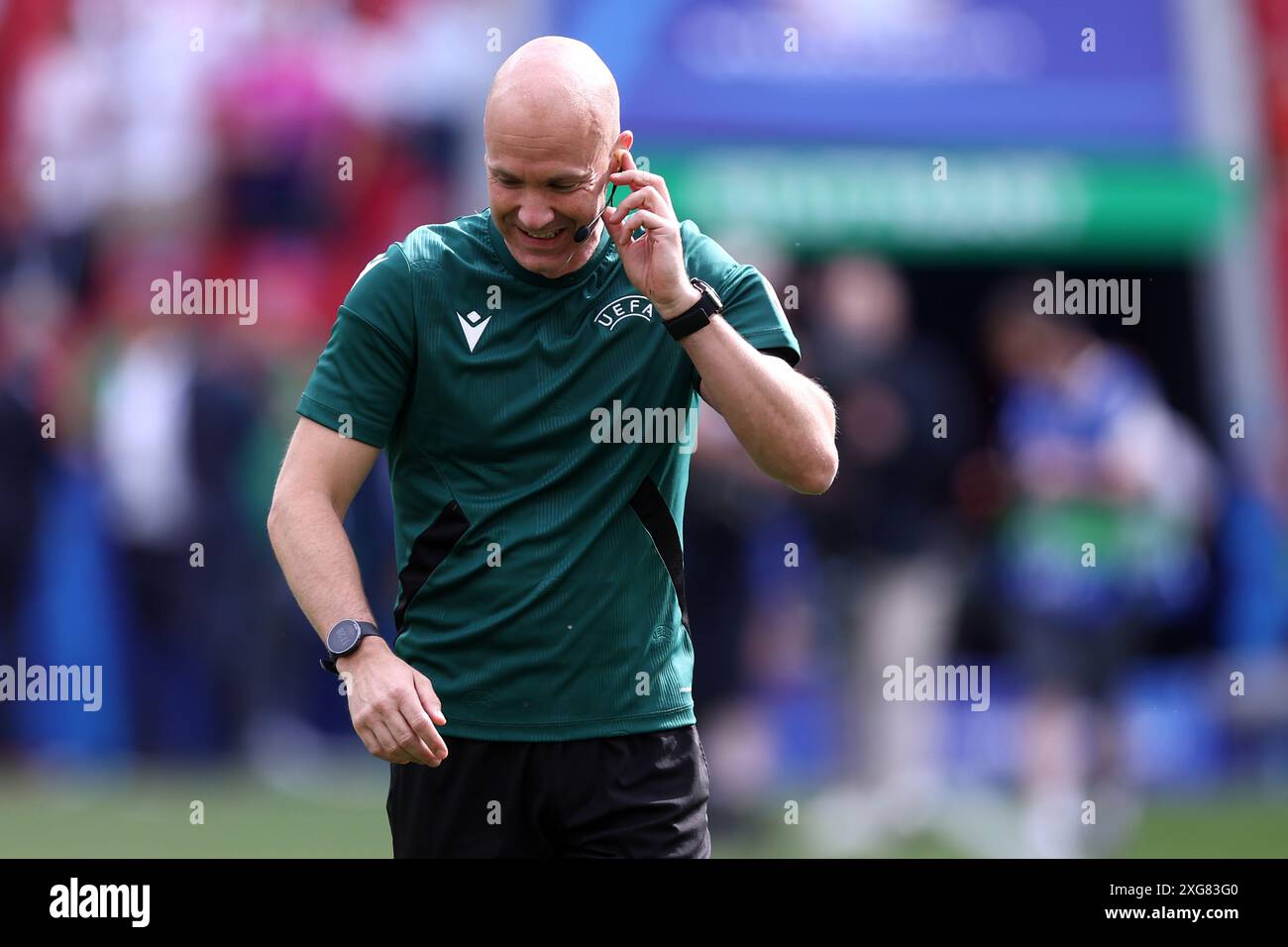 Anthony Taylor , official referee, during warm up before the Uefa Euro ...