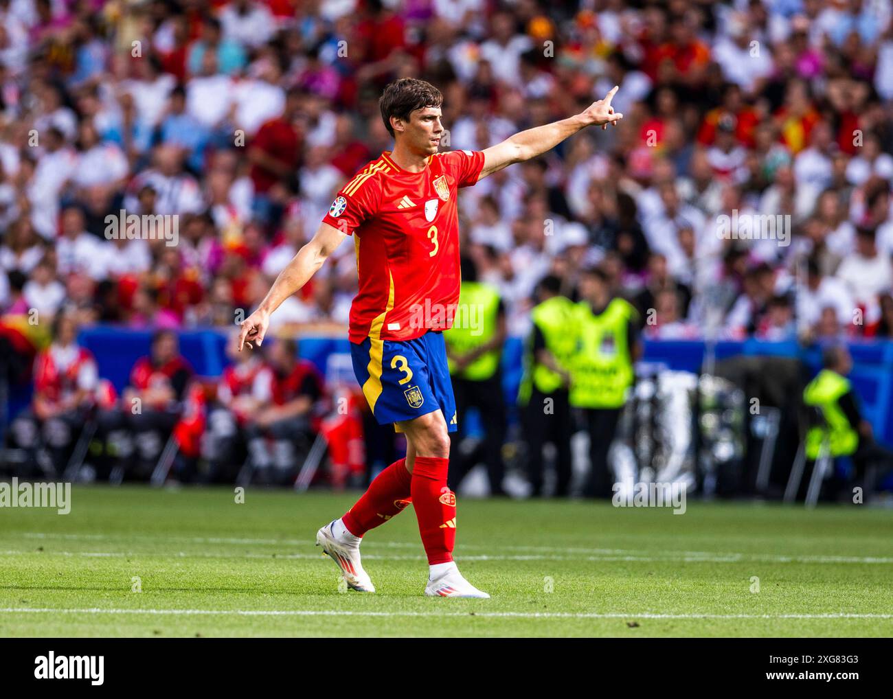 Stuttgart, MHPArena 05.07.2024: Robin Le Normand of spain reacts during ...