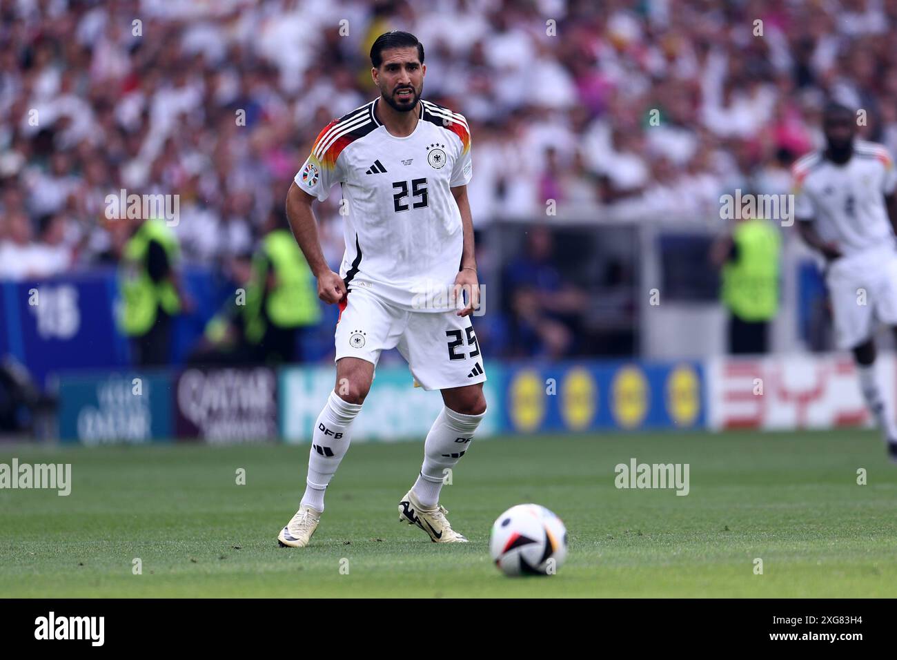 Emre Can of Germany in action during the Uefa Euro 2024 quarter-final match between Spain and ...