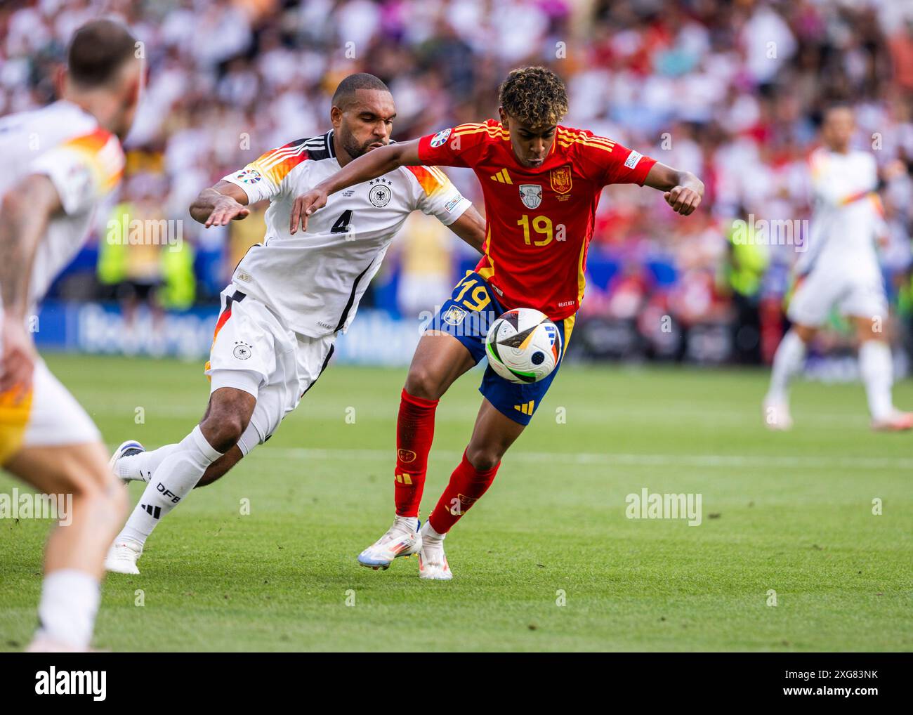 Stuttgart, MHPArena 05.07.2024: Jonathan Tah of germany challenges ...