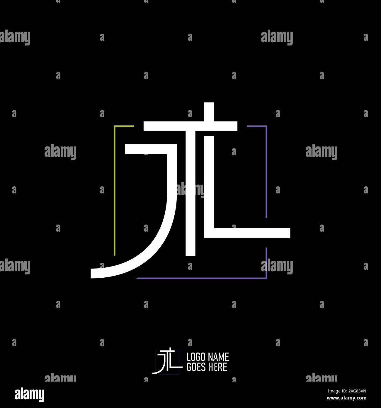 Logo design graphic concept creative premium vector stock letter initial JTL japan font cut ...