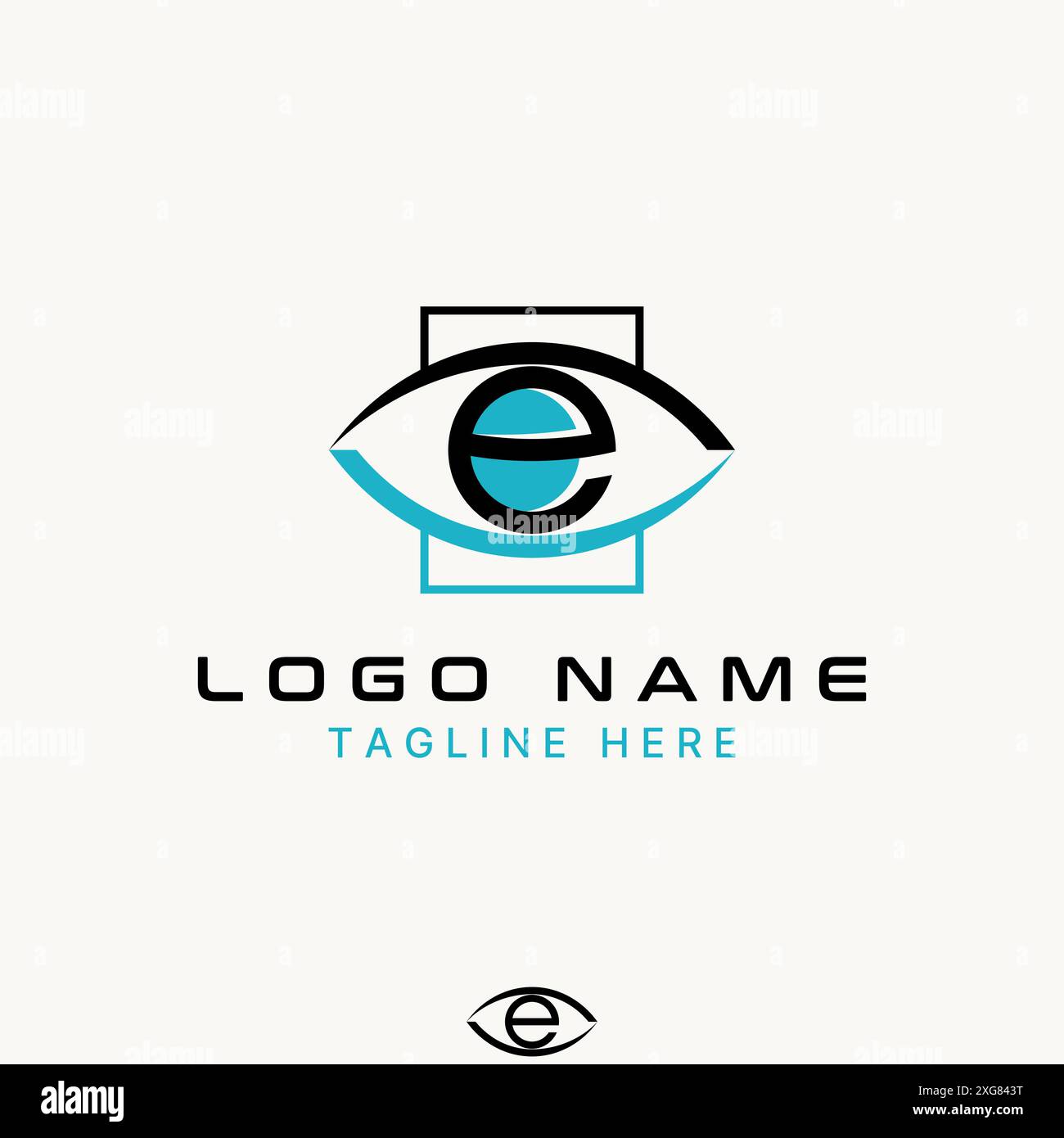 Logo design graphic concept creative abstract premium vector stock initial E font unique eye ...