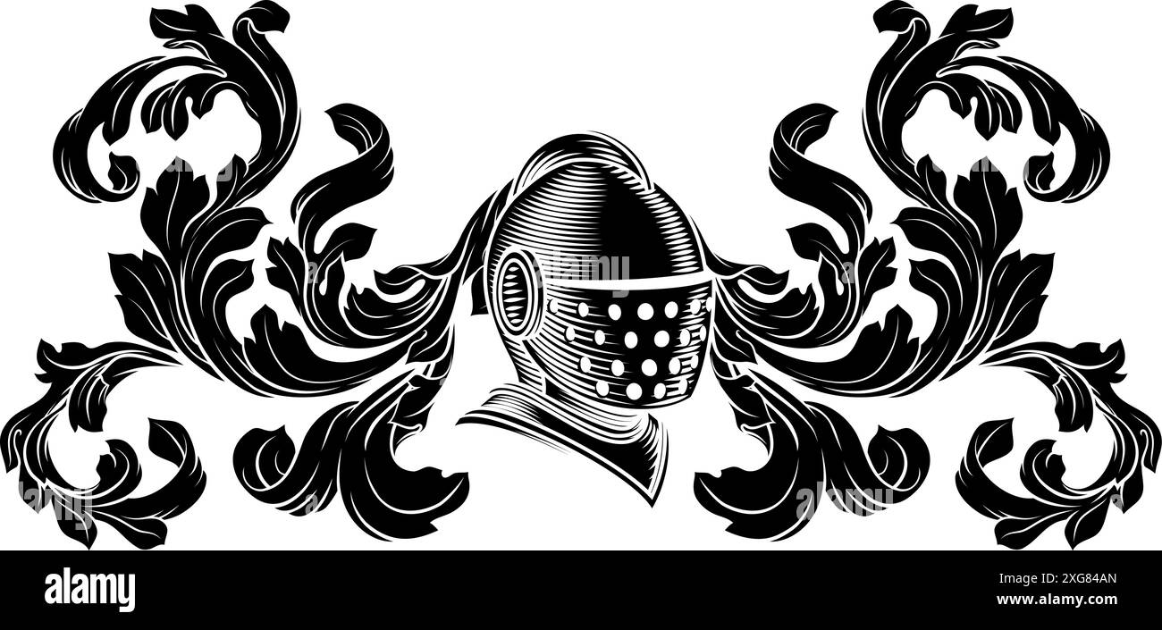 Coat of Arms Crest Knight Helmet Heraldry Design Stock Vector Image ...