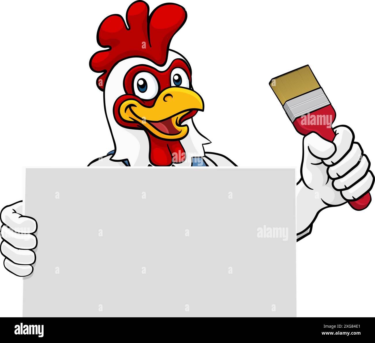 Chicken Painter Decorator Paint Brush Mascot Stock Vector Image & Art ...