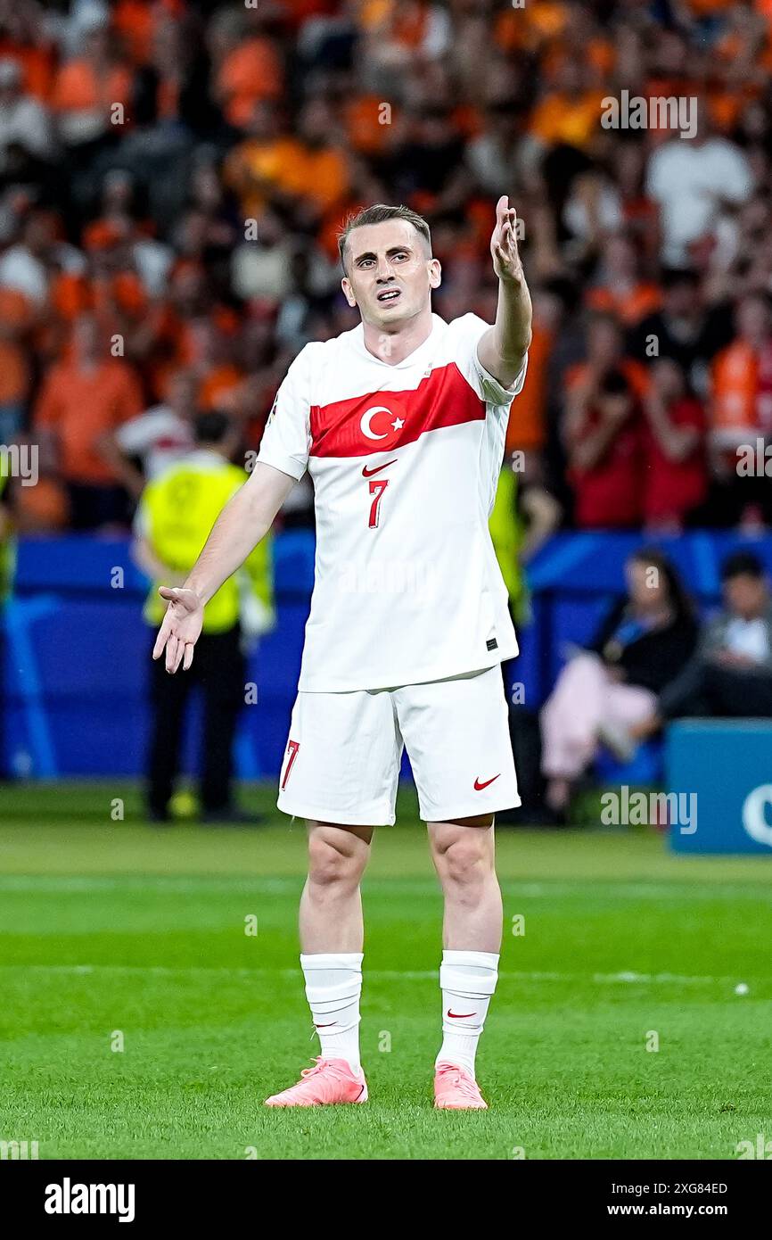 Berlin, Germany, July 6th 2024: Muhammed Kerem Akturkoglu (7 Turkiye) reacts after a missed ...