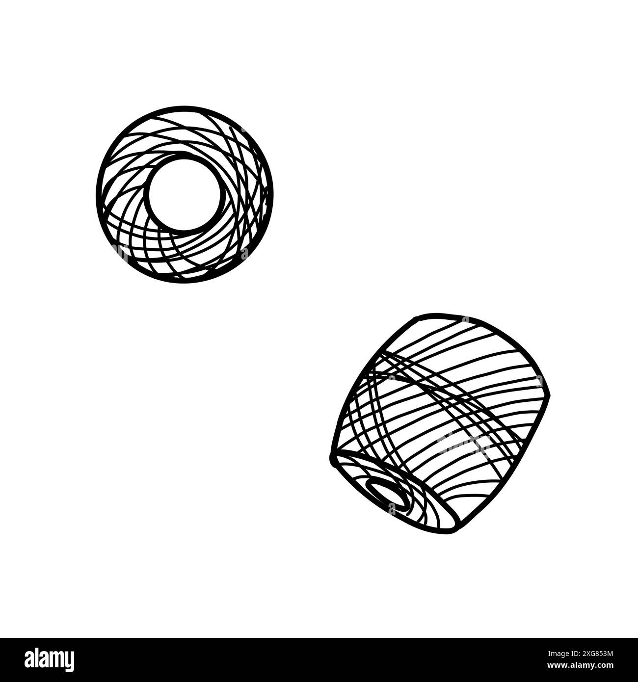 Set of knitting or macrame threads. Hand drawn Vector illustration of ...