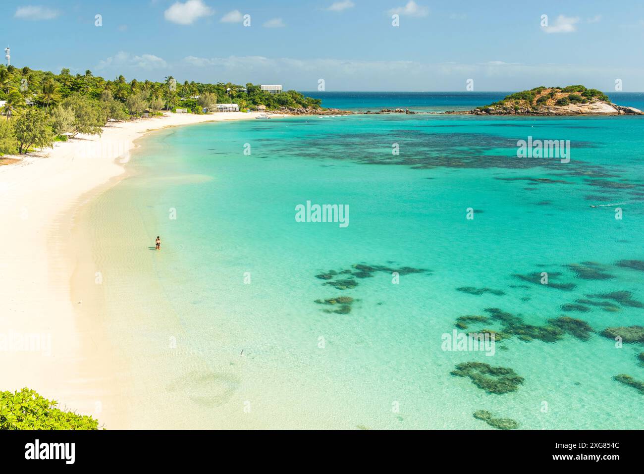 Picturesque tropical sandy Anchor Beach with turquoise water on Lizard ...