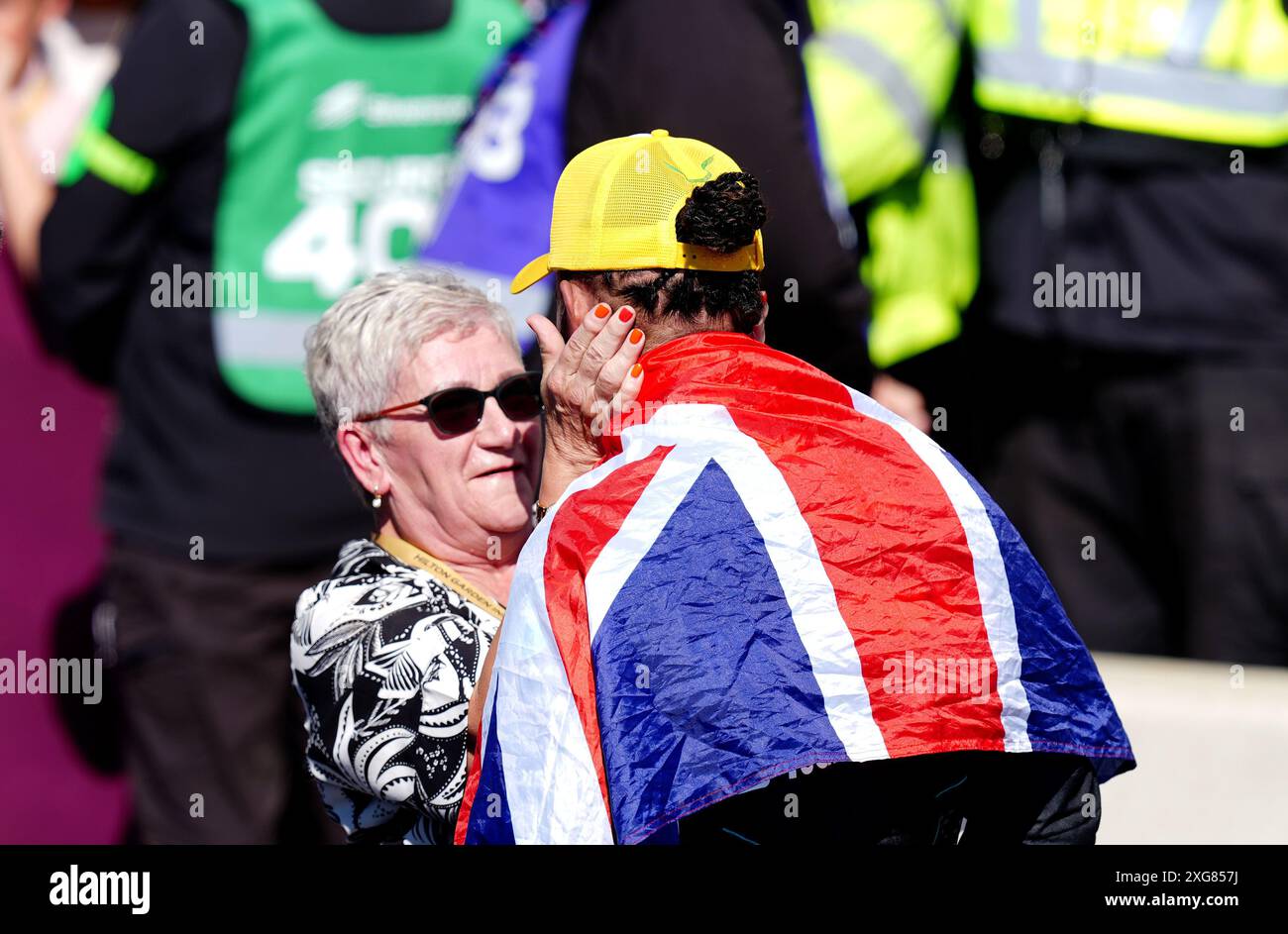 Mercedes' Lewis Hamilton celebrates winning the British Grand Prix with ...
