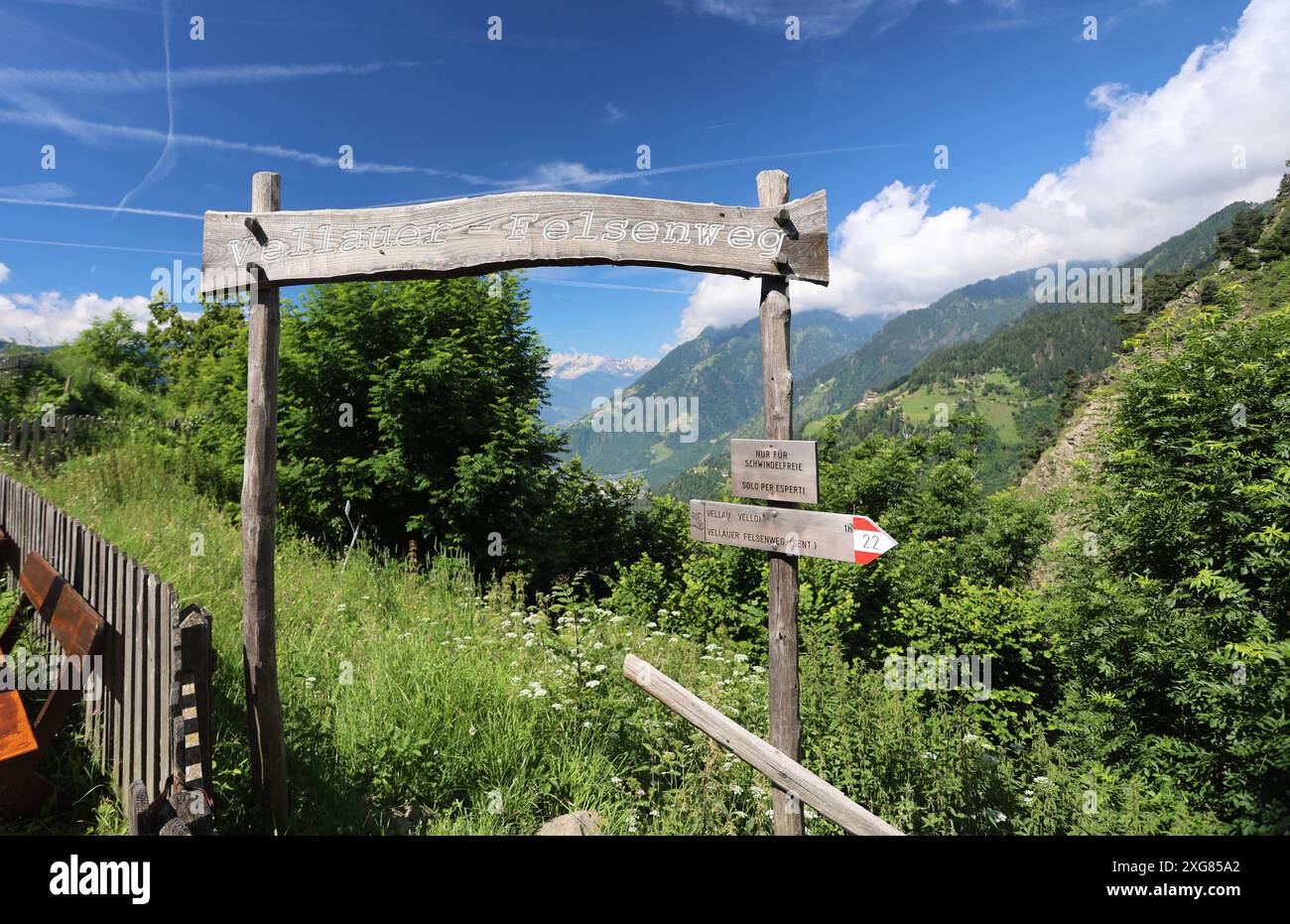 Dorf Tirol, Südtirol, Italien 05. Juli 2024: Hier der Blick oberhalb ...