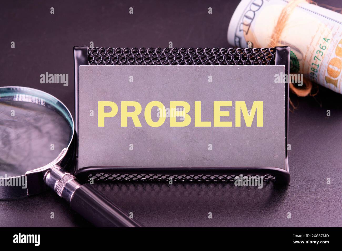 PROBLEM written on the business card Stock Photo - Alamy