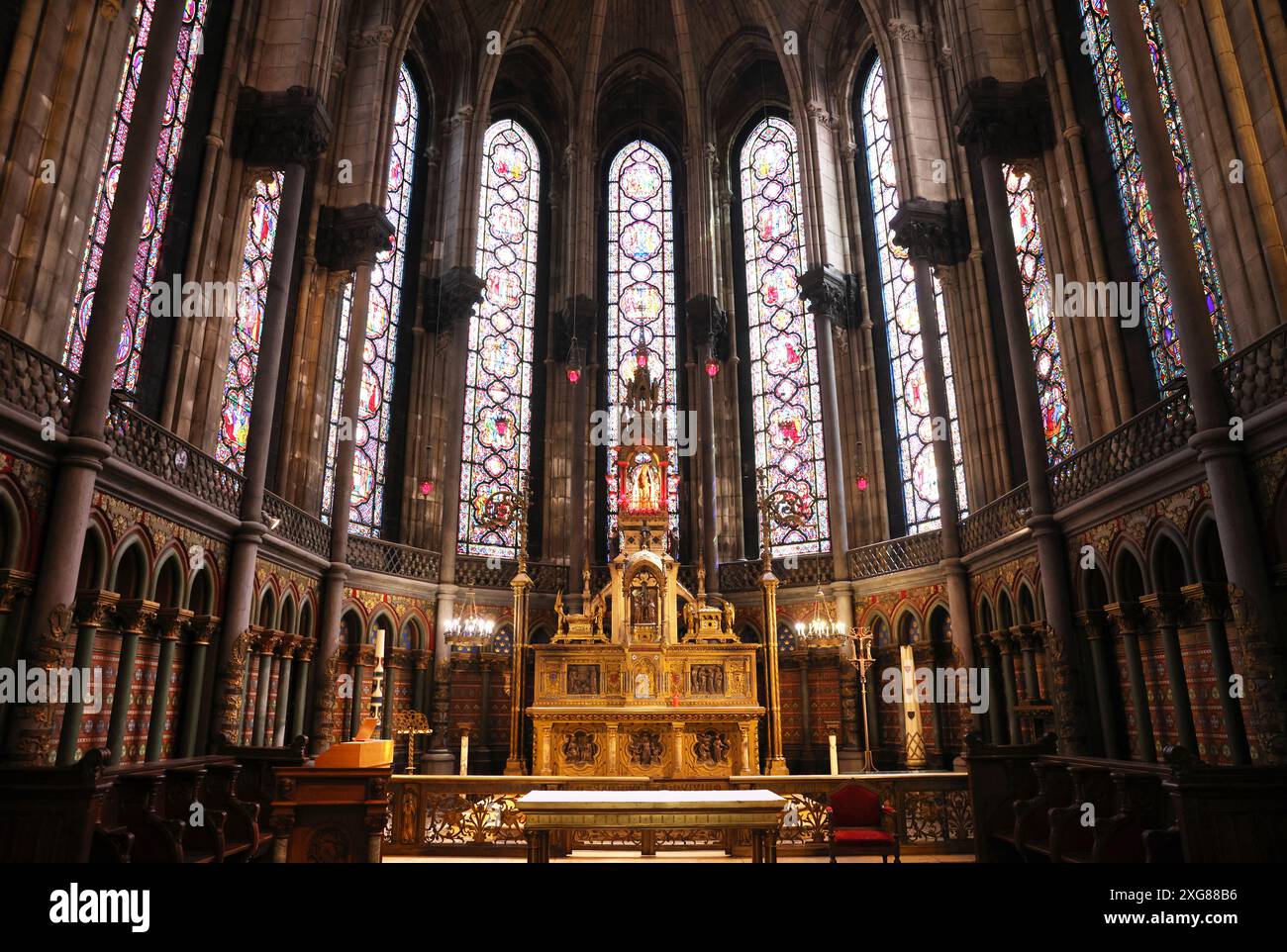 The Holy Chapel in Lille Cathedral, the Gothic Revival RC Basilica of ...