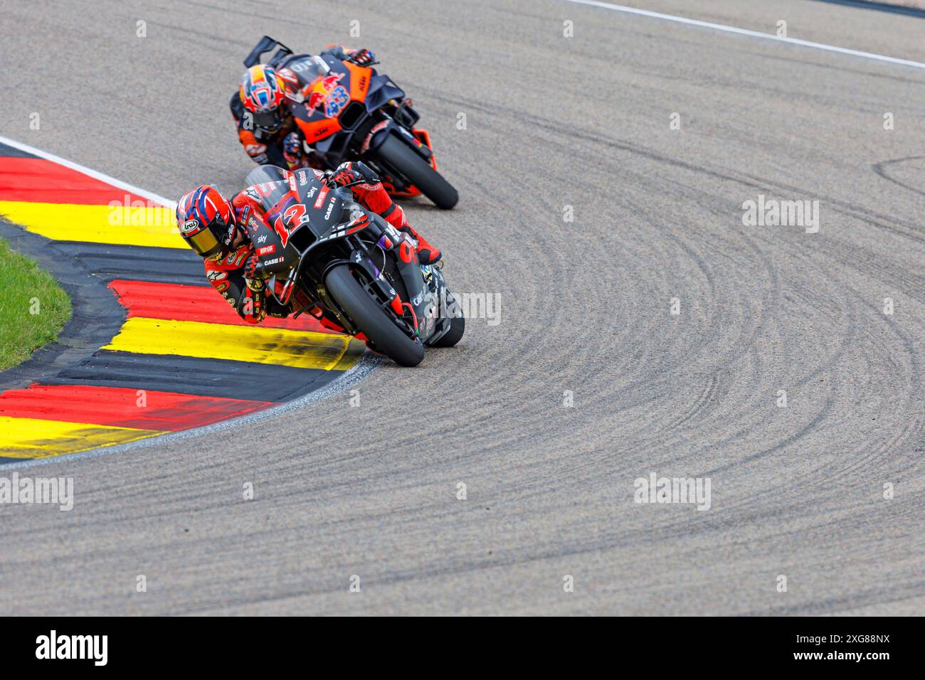 German MotoGP, Race Day. 7th July, 2024. Number 12 Aprilia Racing rider ...