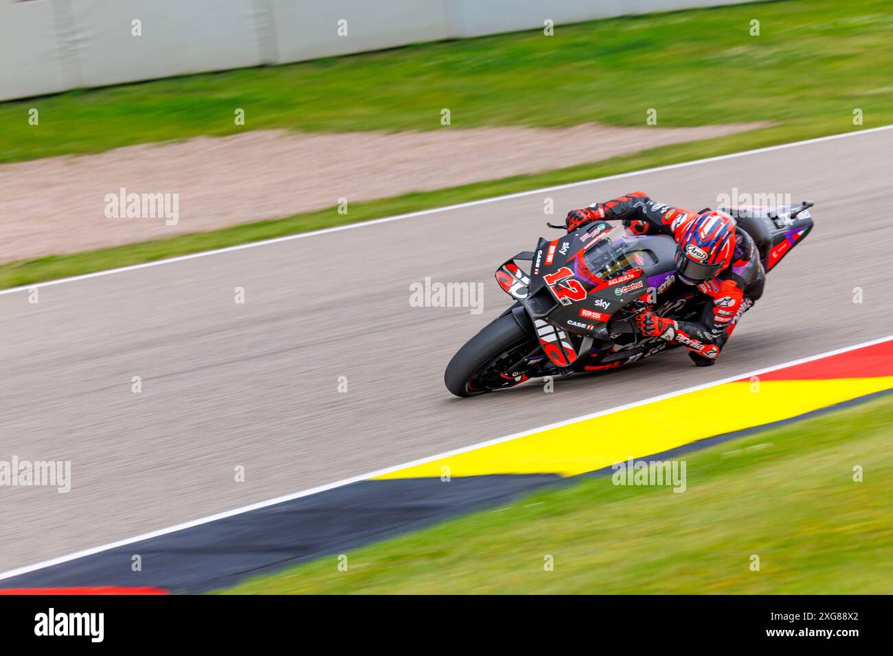 German MotoGP, Race Day. 7th July, 2024. Number 12 Aprilia Racing rider ...