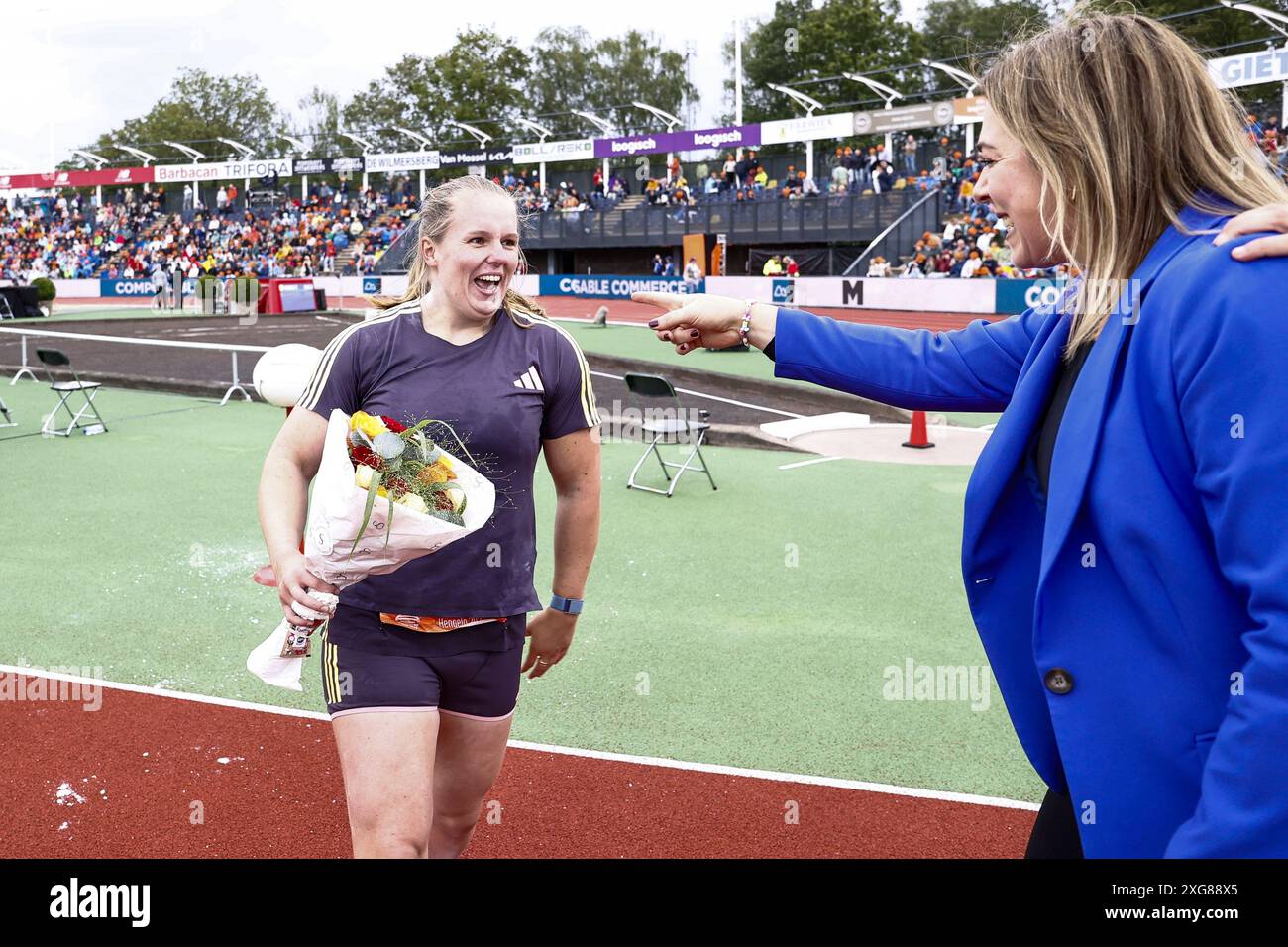 HENGELO - Jessica Schilder (NED) wins the shot put event during the FBK ...