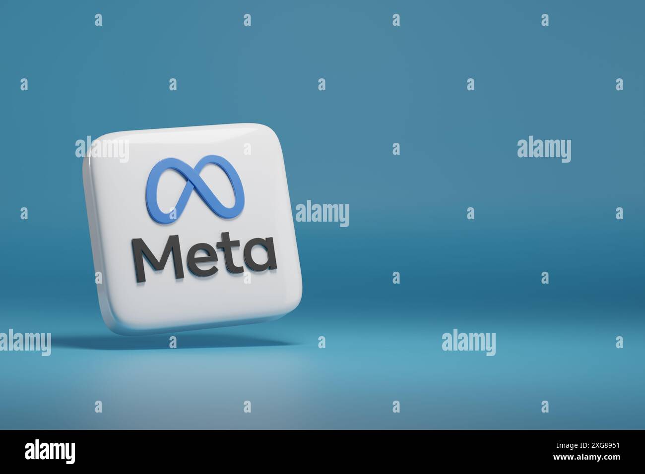 Buenos Aires, Argentina; June 29th 2024: Meta logo in three dimensions ...