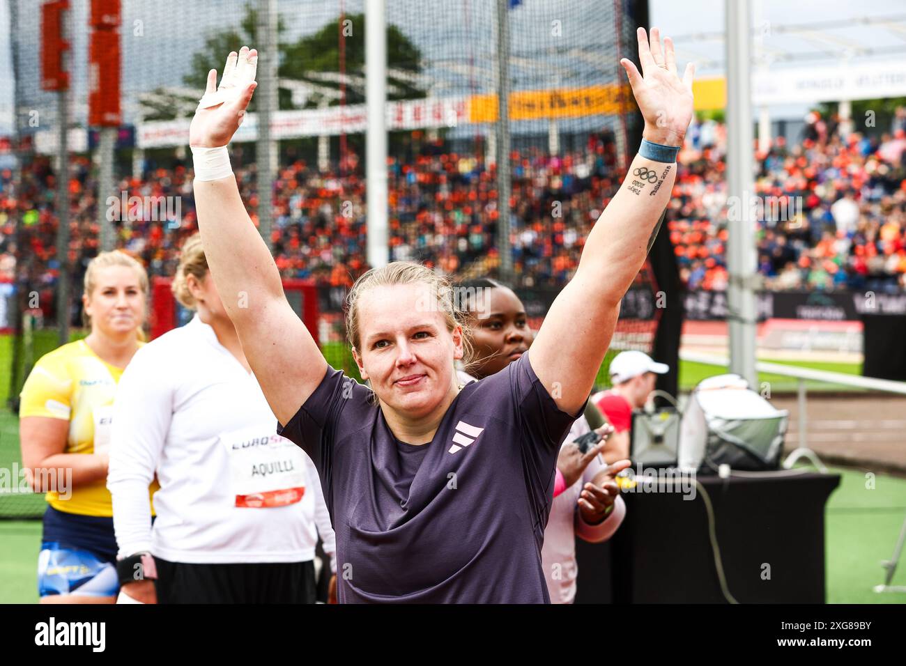 HENGELO - Jessica Schilder (NED) in action in the shot put event during ...