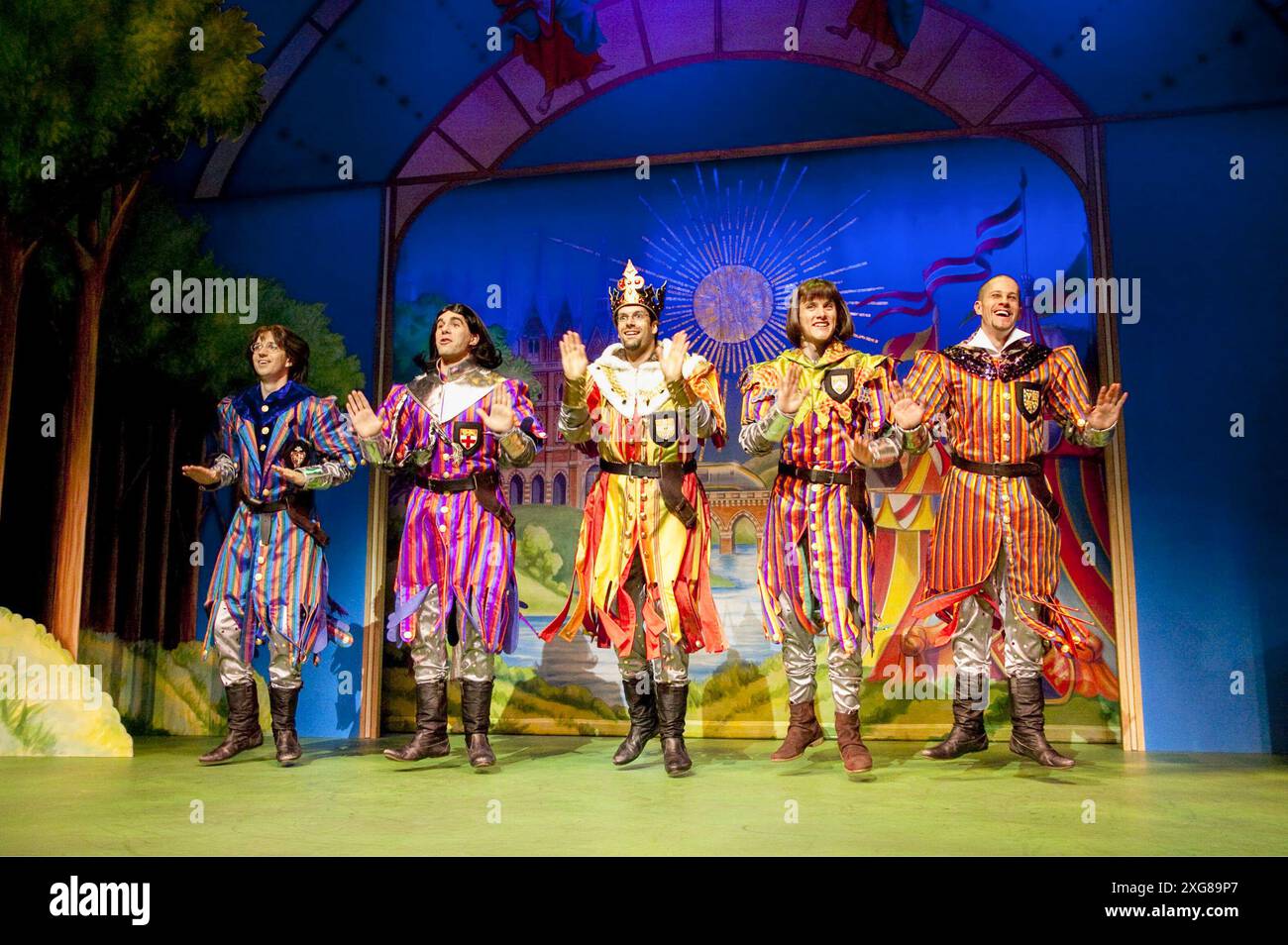 l-r: Graham MacDuff (Sir Lancelot), Simon Lipkin (Sir Dennis Galahad ...