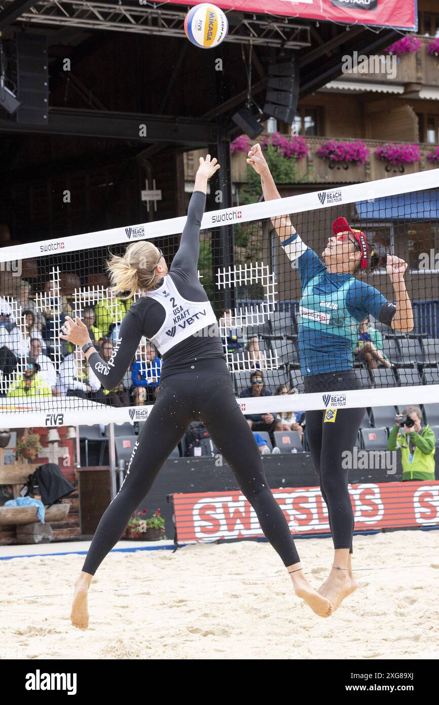 Gstaad Switzerland, 07/07/2024: Megan Krapt (USA) in action against ...
