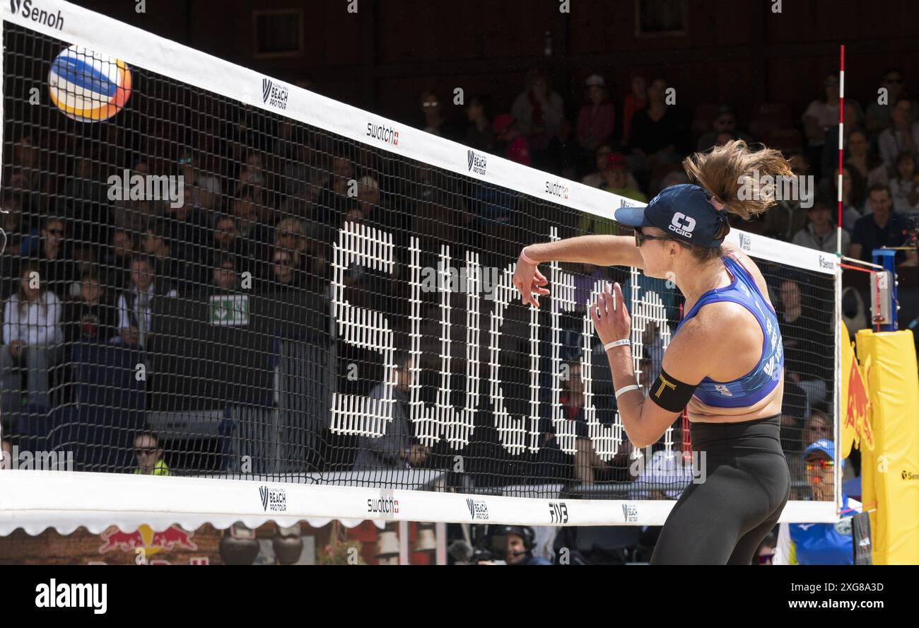 Gstaad Switzerland, 07/07/2024: Kristen Nuss (USA) in action during ...