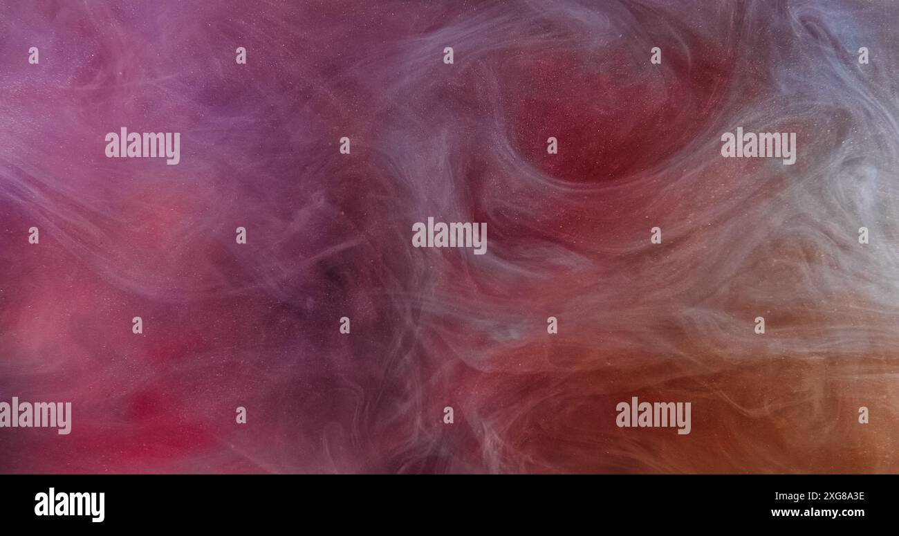 Twisted fume. Sparkling steam. Pink red black fog flies ink mix ...