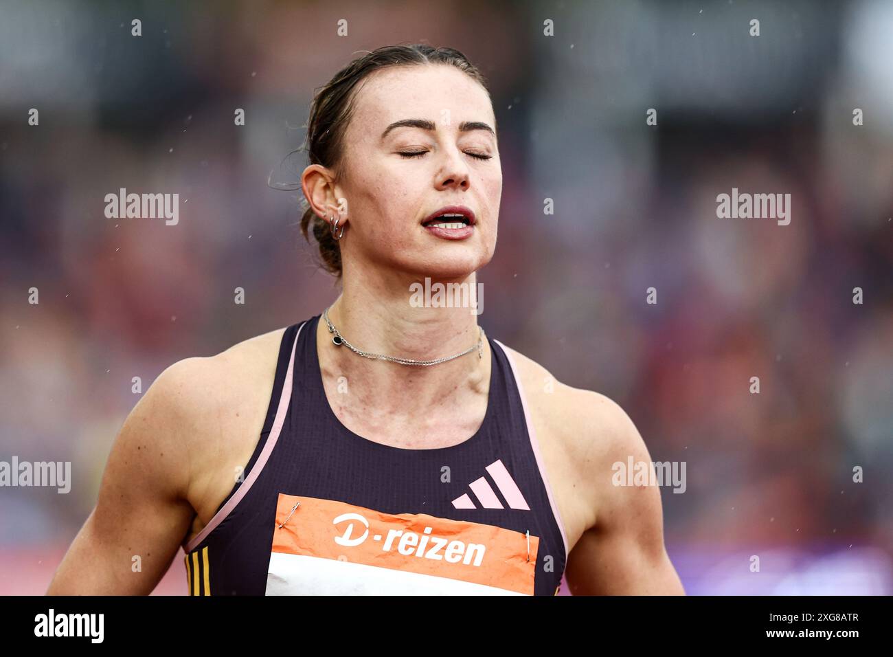 HENGELO - Nadine Visser (NED) in action in the final of the 100 meter ...