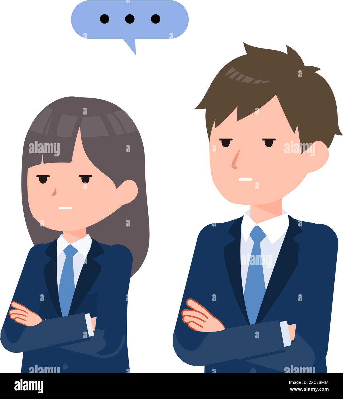 Male and female students wearing navy blue blazers. Trouble, Disbelief ...