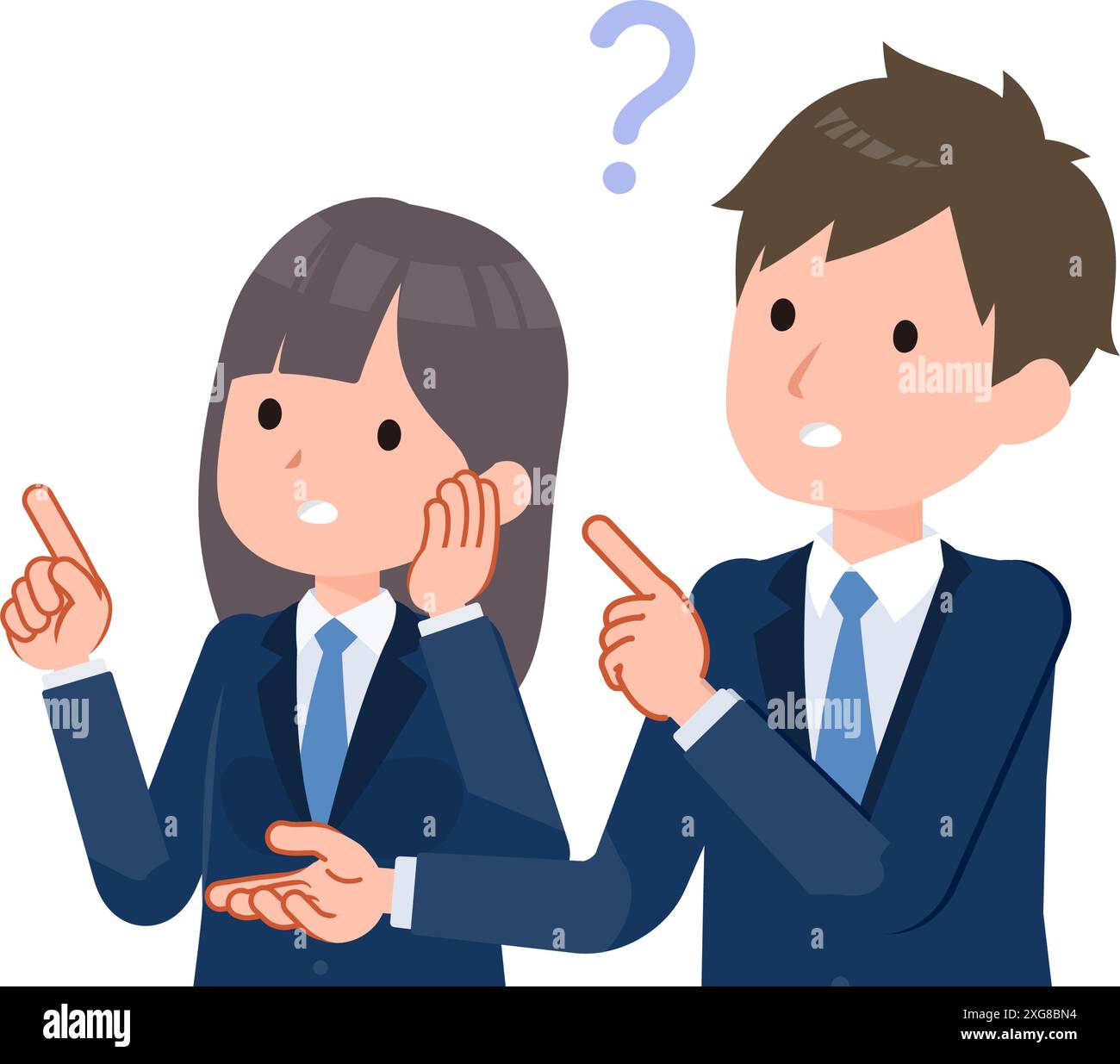 Male and female students wearing navy blue blazers. A scene expressing ...