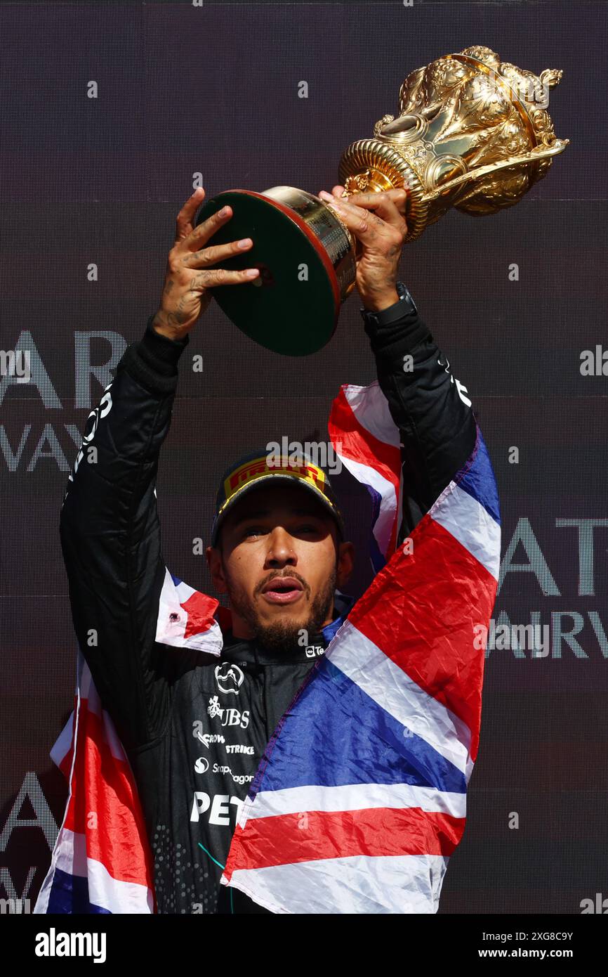 Silverstone, UK. 07th July, 2024. Race winner Lewis Hamilton (GBR ...