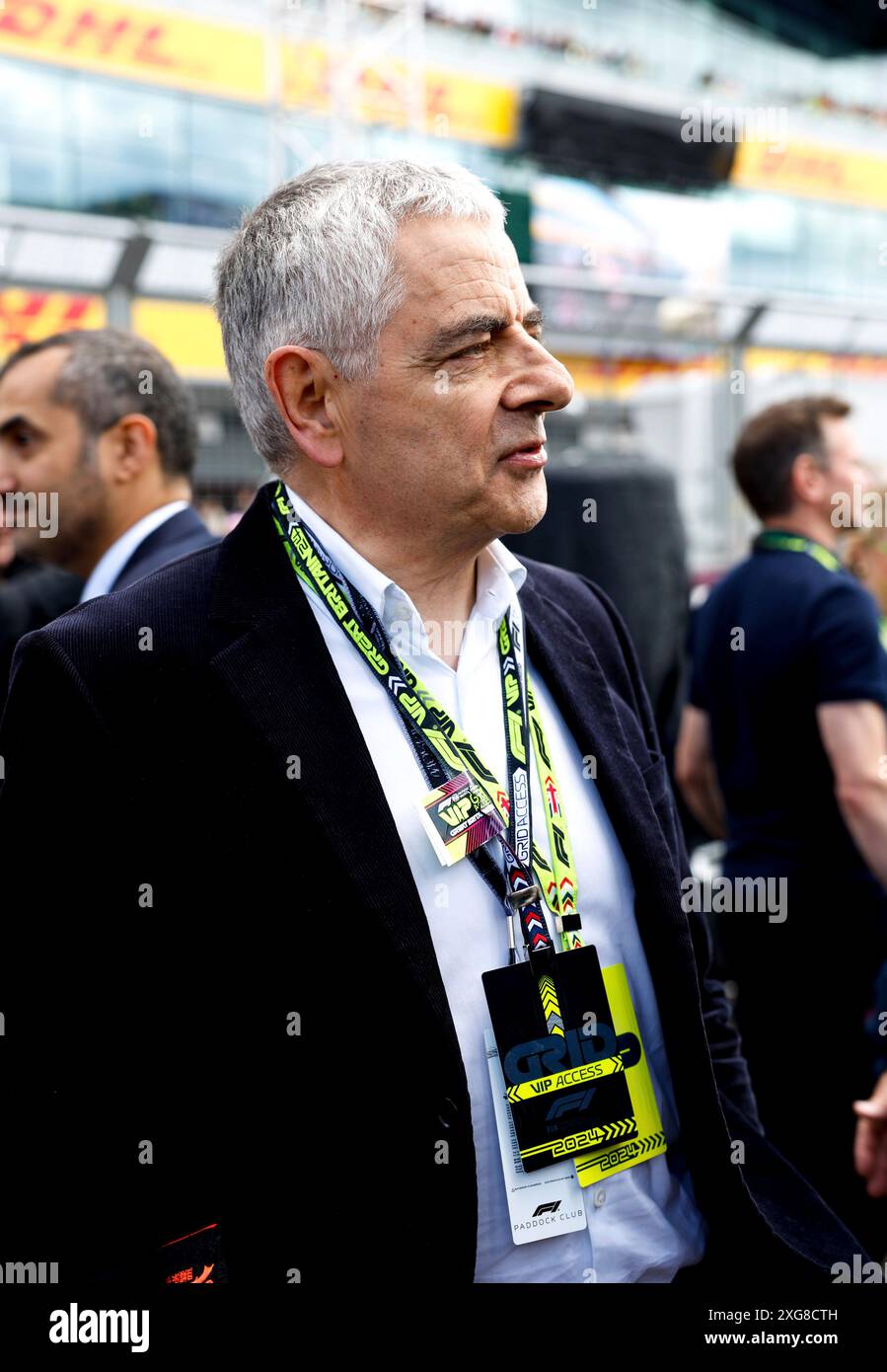 Silverstone, Great Britain. 7th July, 2024. Rowan Atkinson, F1 Grand ...