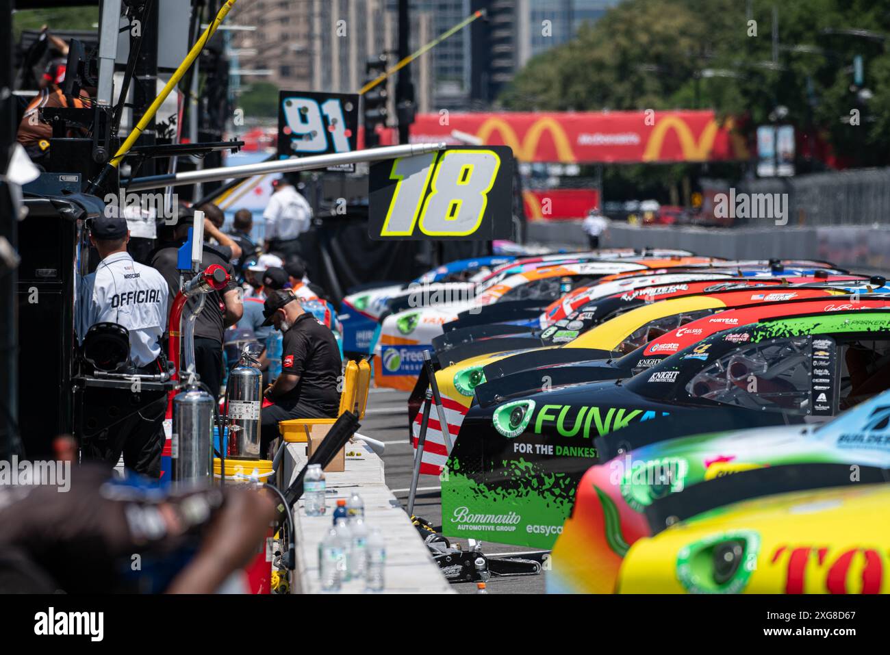 NASCAR Chicago Street race, Grant Park 165, first day of street racing ...