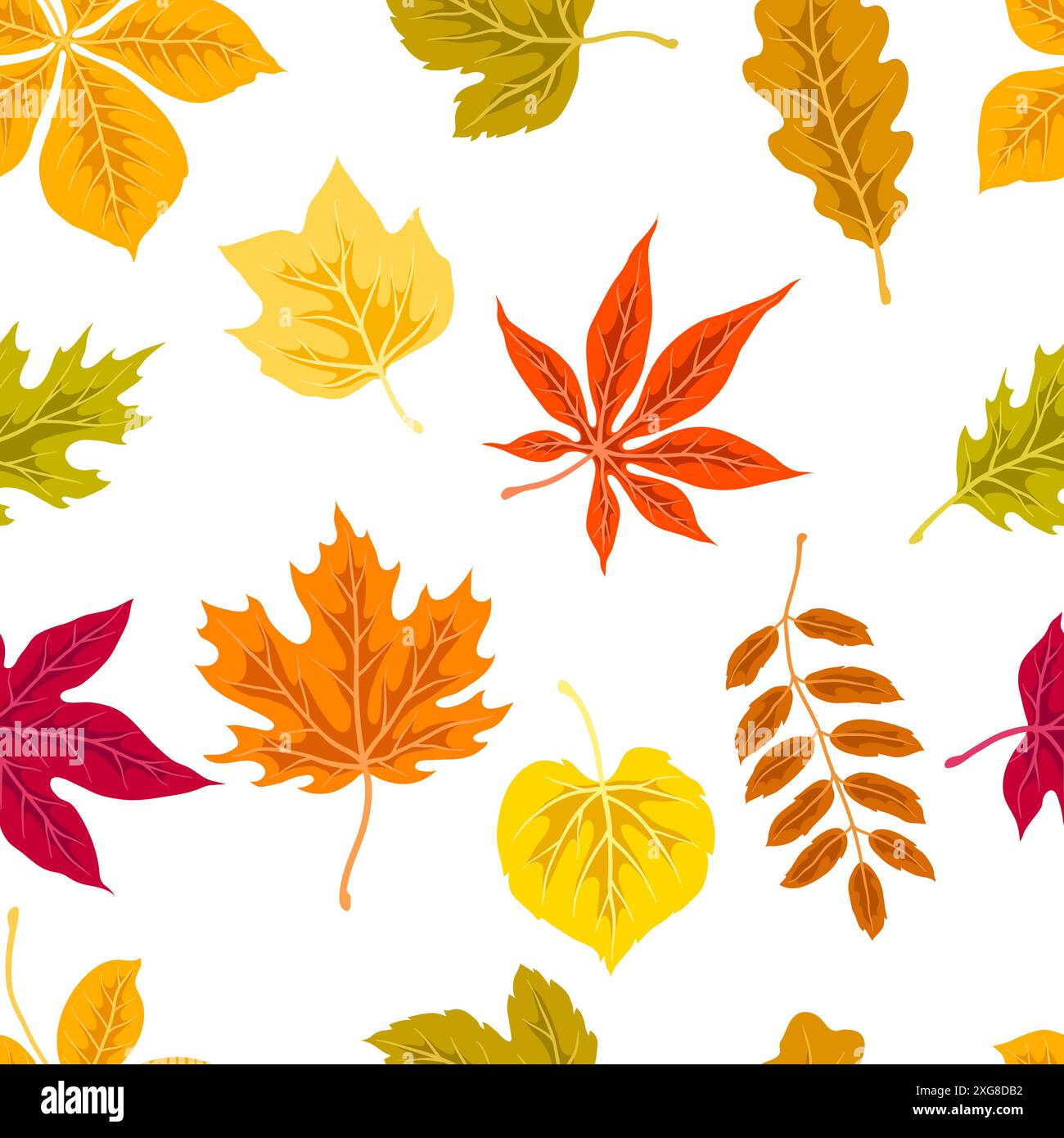 Pattern with autumn leaves. Background with various foliage Stock ...
