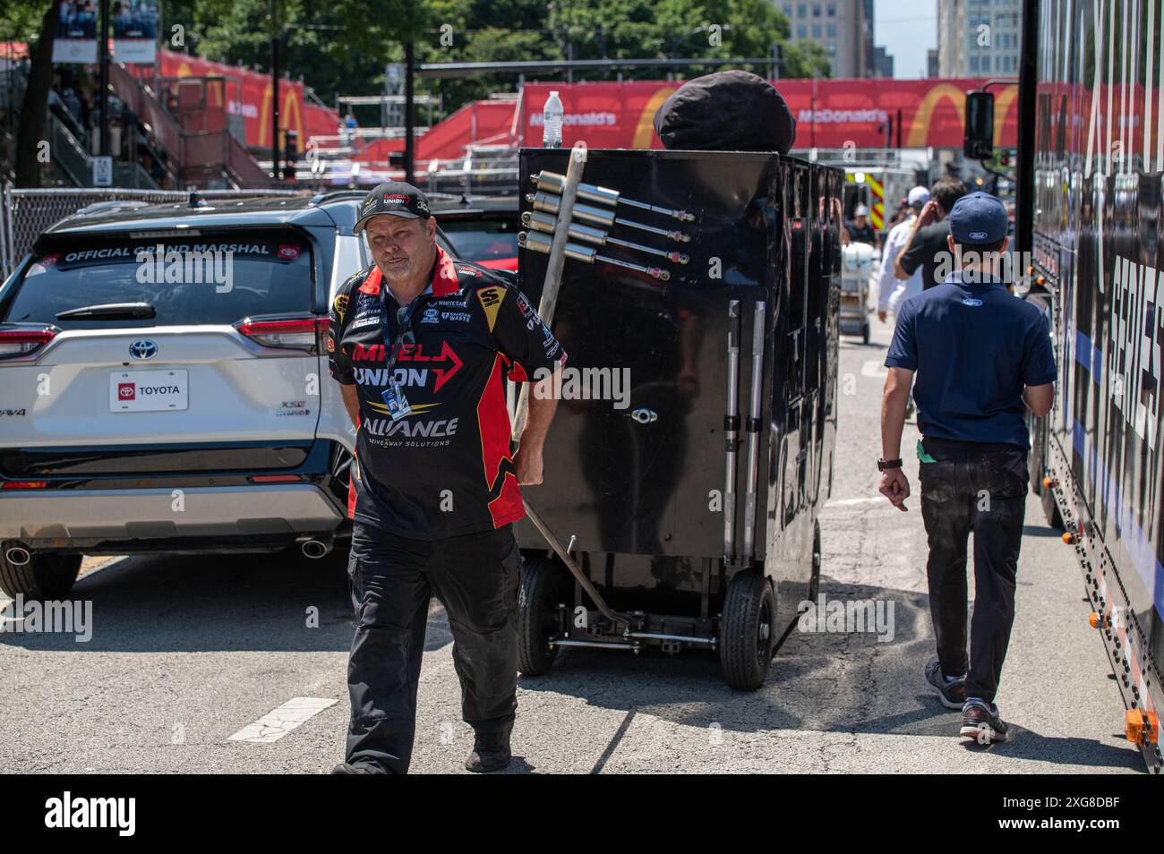 NASCAR Chicago Street race, Grant Park 165, first day of street racing ...