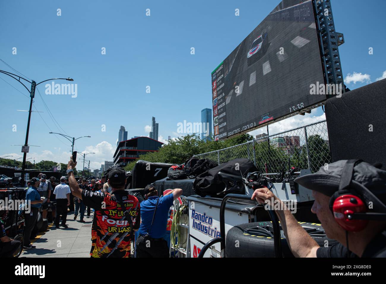 NASCAR Chicago Street race, Grant Park 165, first day of street racing ...