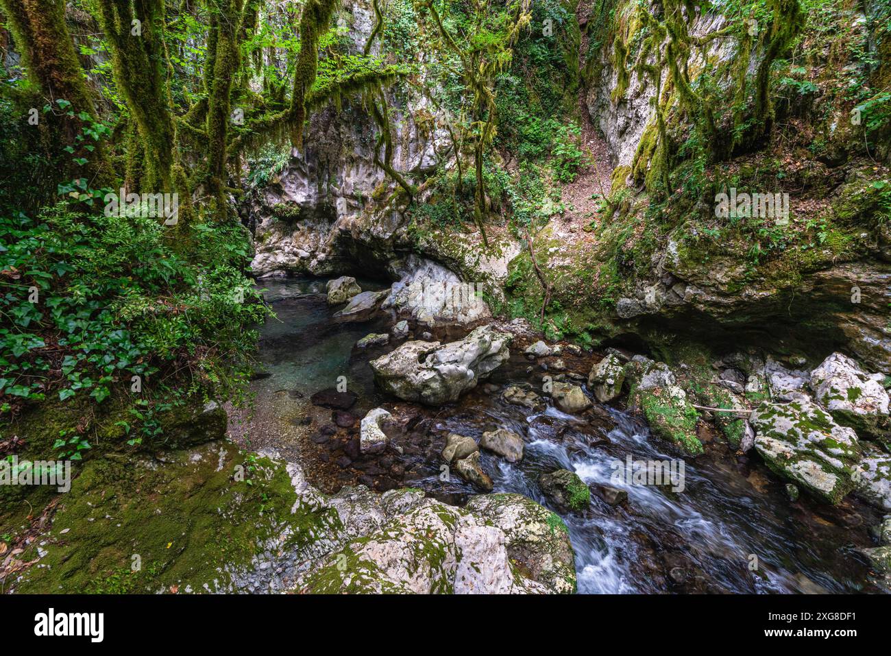 Marvelous scenery at the Grotte del Bussento WWF Oasis, near Morigerati ...