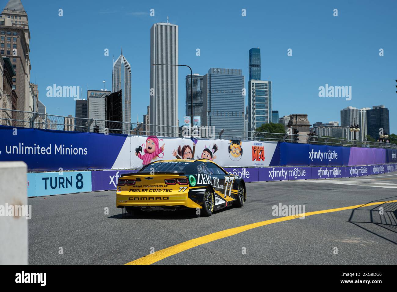 NASCAR Chicago Street race, Grant Park 165, first day of street racing ...