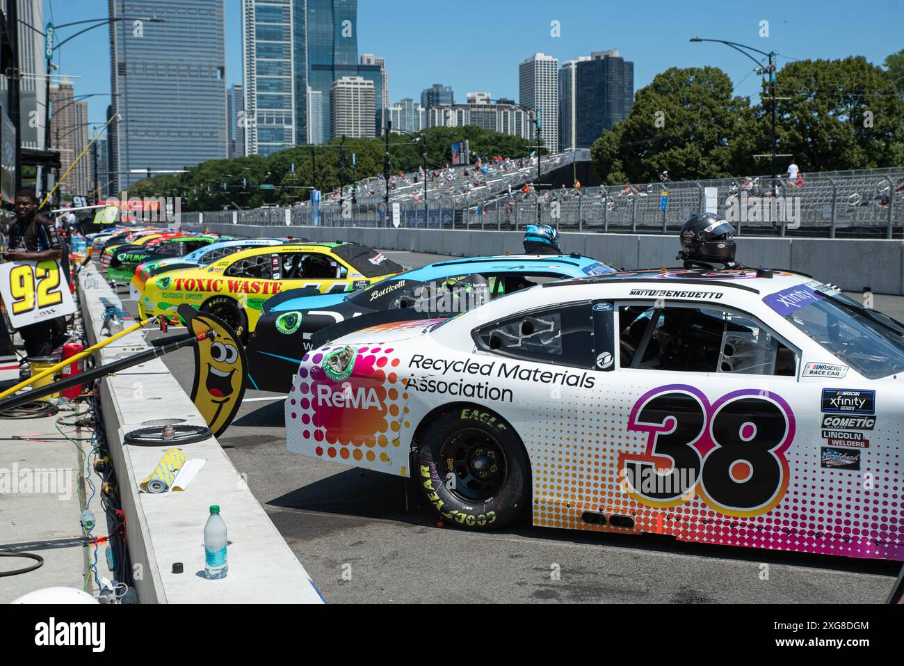 NASCAR Chicago Street race, Grant Park 165, first day of street racing ...