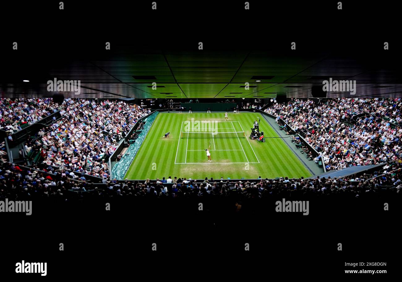 A general view of centre court as Emma Raducanu serves to Lulu Sun on ...