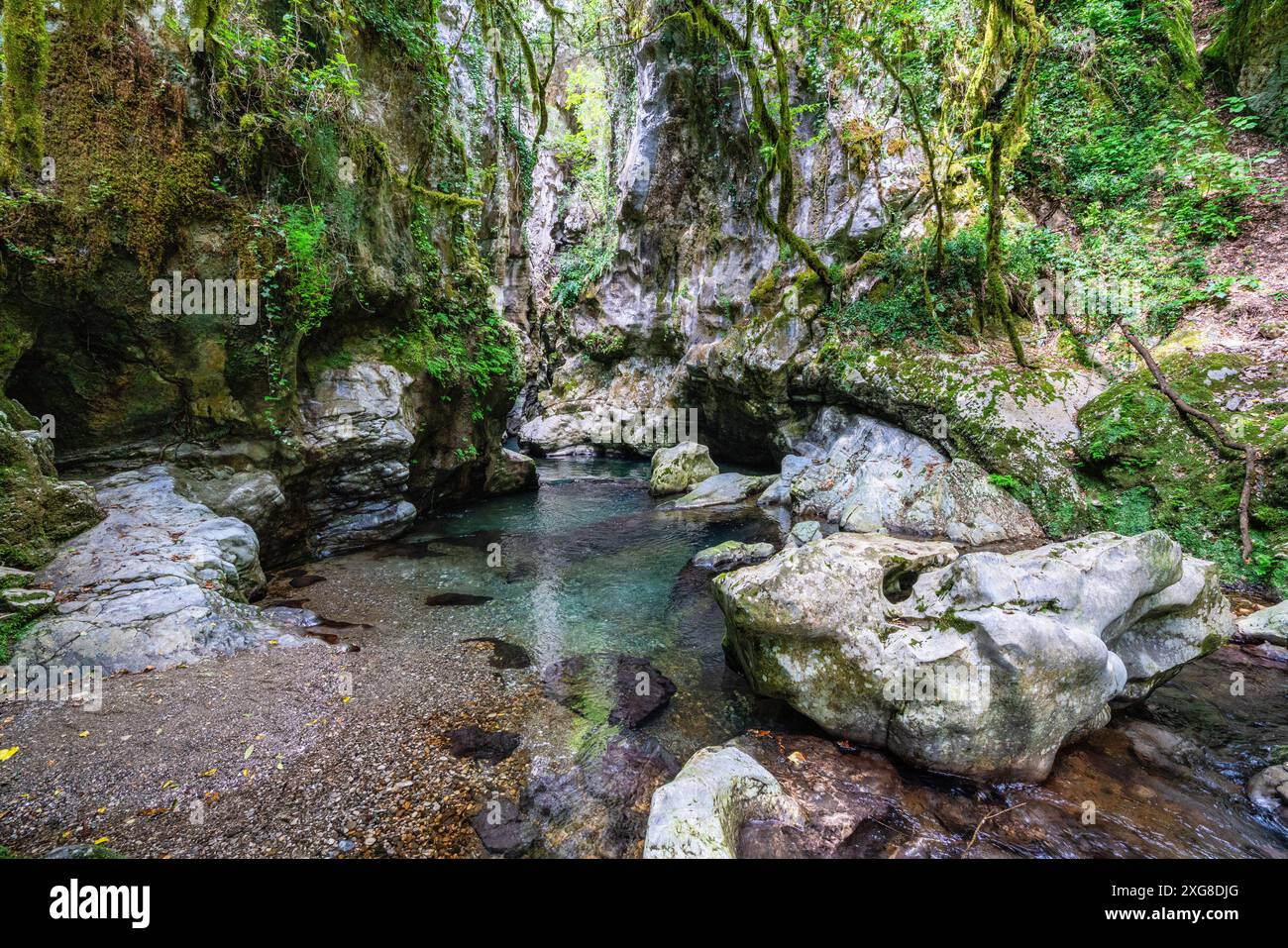 Marvelous scenery at the Grotte del Bussento WWF Oasis, near Morigerati ...