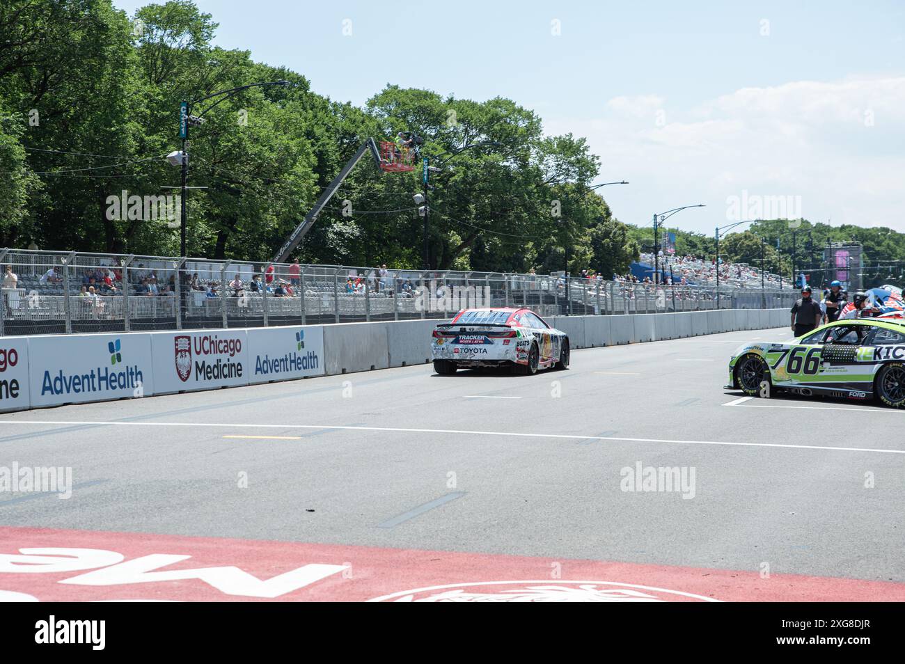 NASCAR Chicago Street race, Grant Park 165, first day of street racing ...