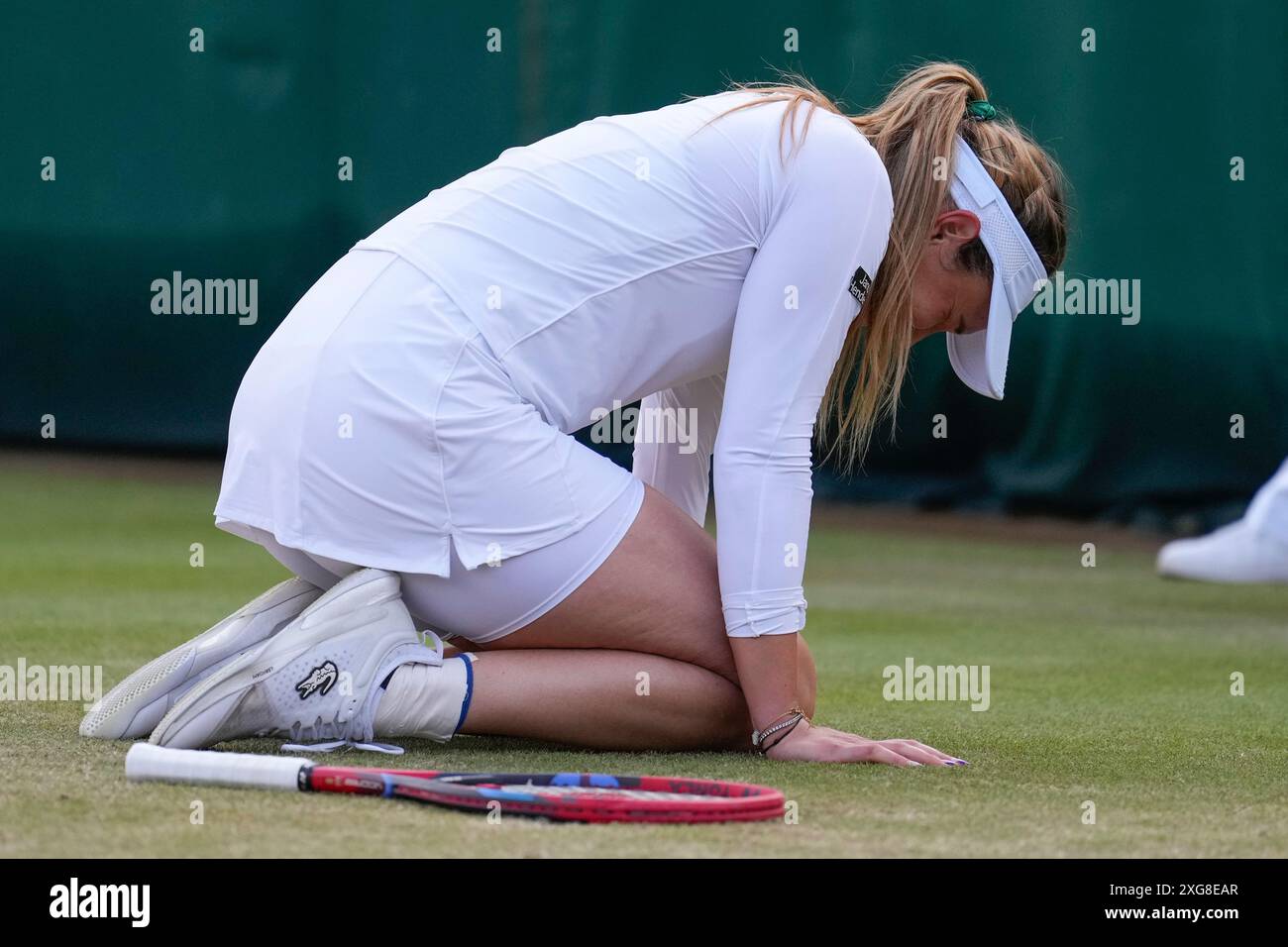 Donna Vekic of Croatia reacts after winning her fourth round match ...