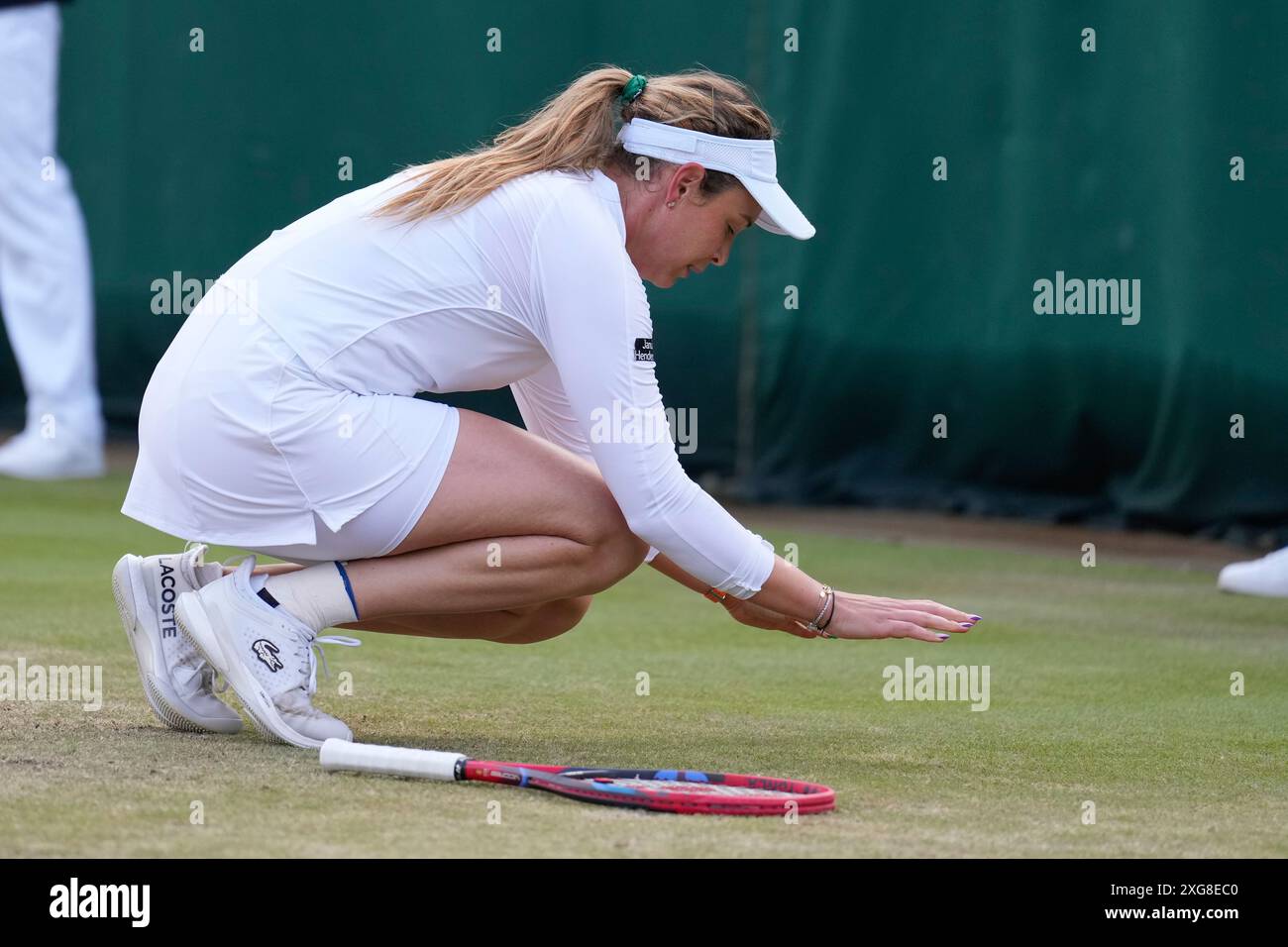Donna Vekic of Croatia reacts after winning her fourth round match ...