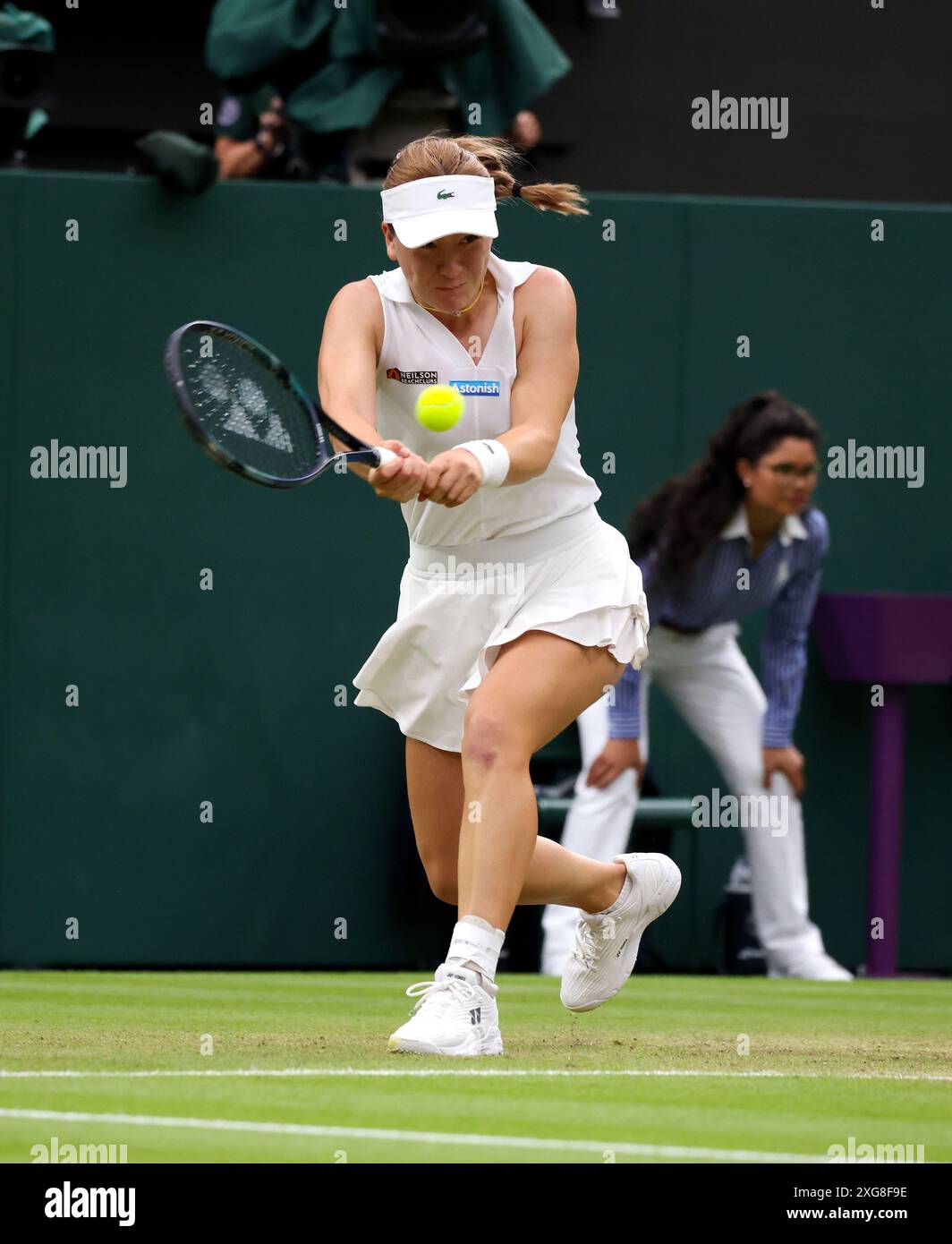 Wimbledon, London, UK. 07th July, 2024. Lulu Sun of New Zealand during her match against Emma ...